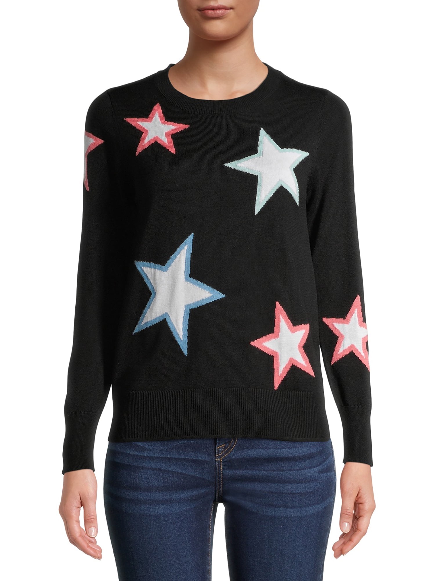 Time and Tru Long Sleeve Pullover Relaxed Fit Sweater (Women's) 1 Pack ...