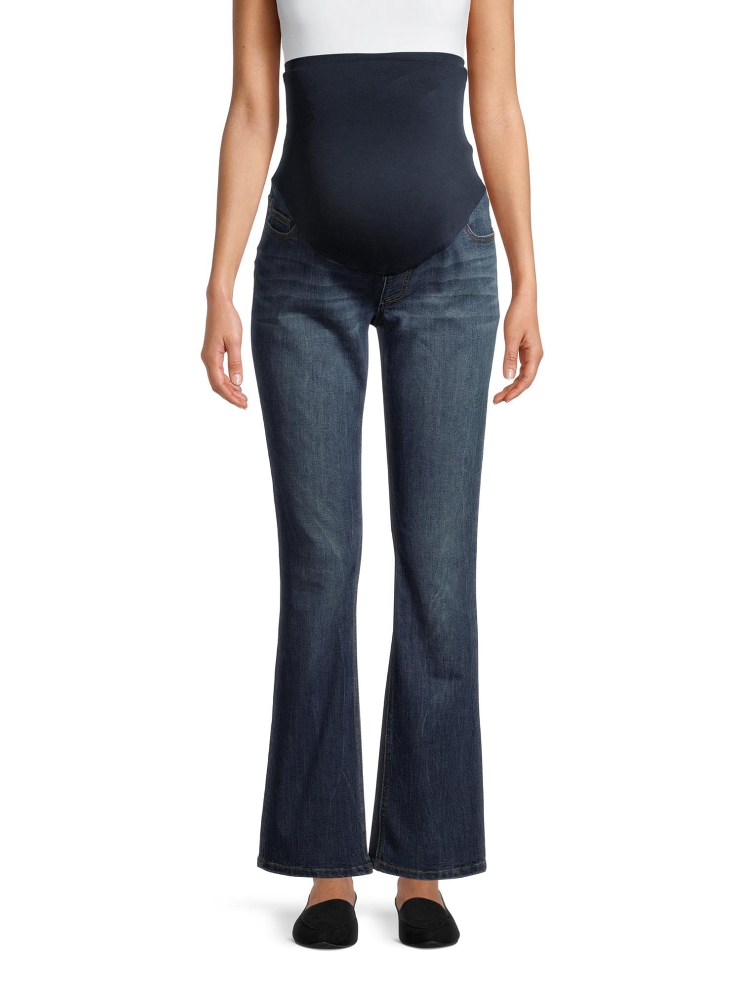 Time and Tru Maternity Bootcut Jeans with 5 Pockets - Walmart.com