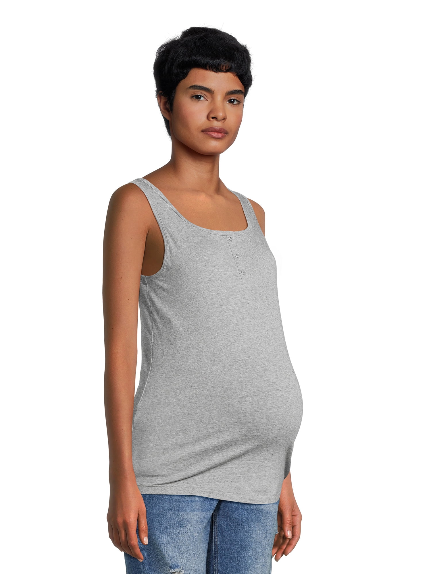 Time and Tru Maternity Essenstials Henley Tank Top, Sizes S-XXL ...