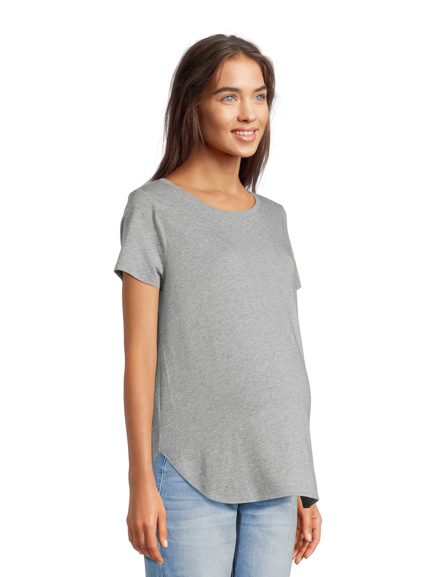 Time and Tru Maternity Essentials Easy Fit Basic Tee, Sizes S- XXL ...