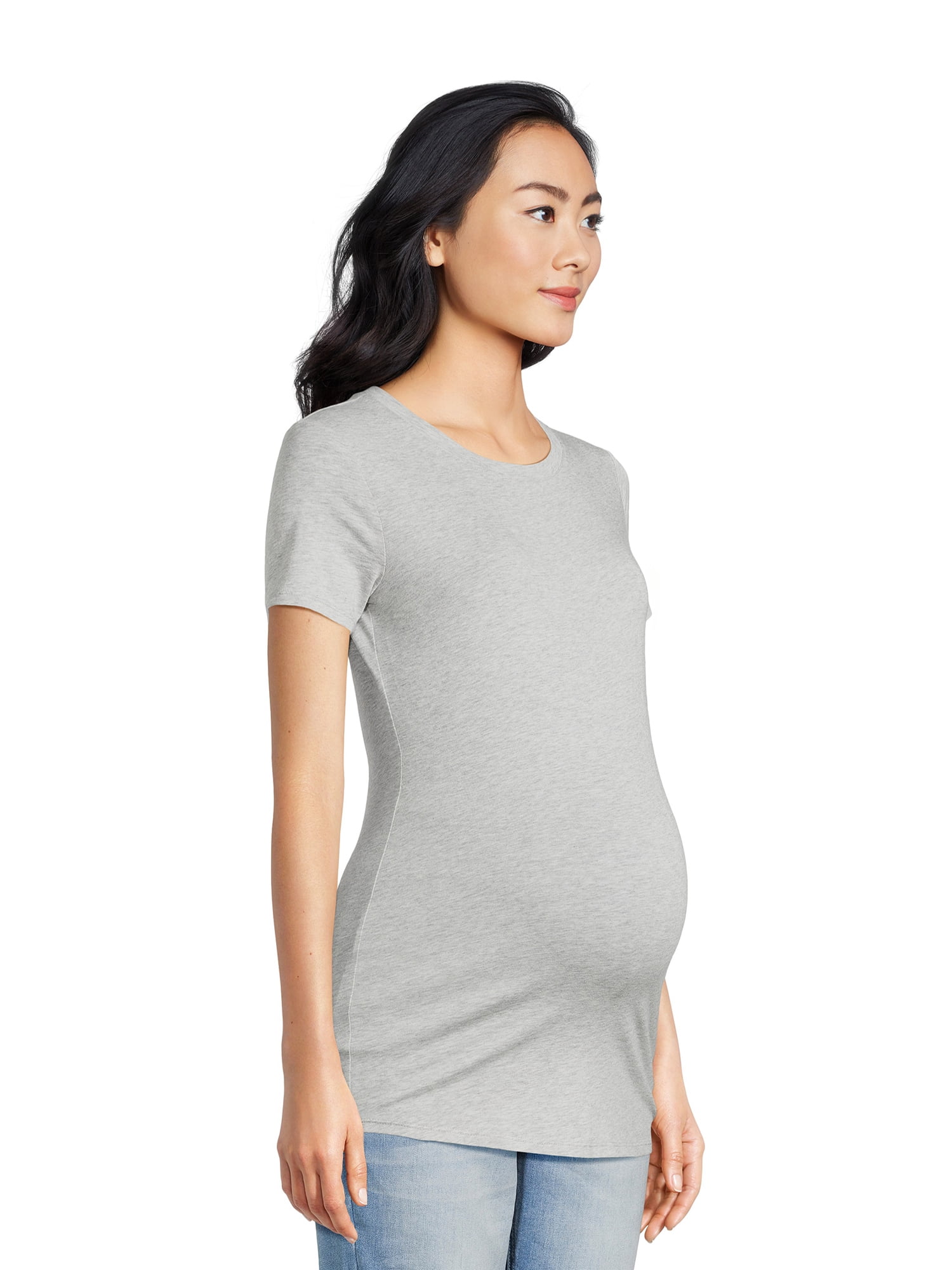 Time and Tru Maternity Essentials Non Shirred Tee, Sizes S-XXL - Walmart.com