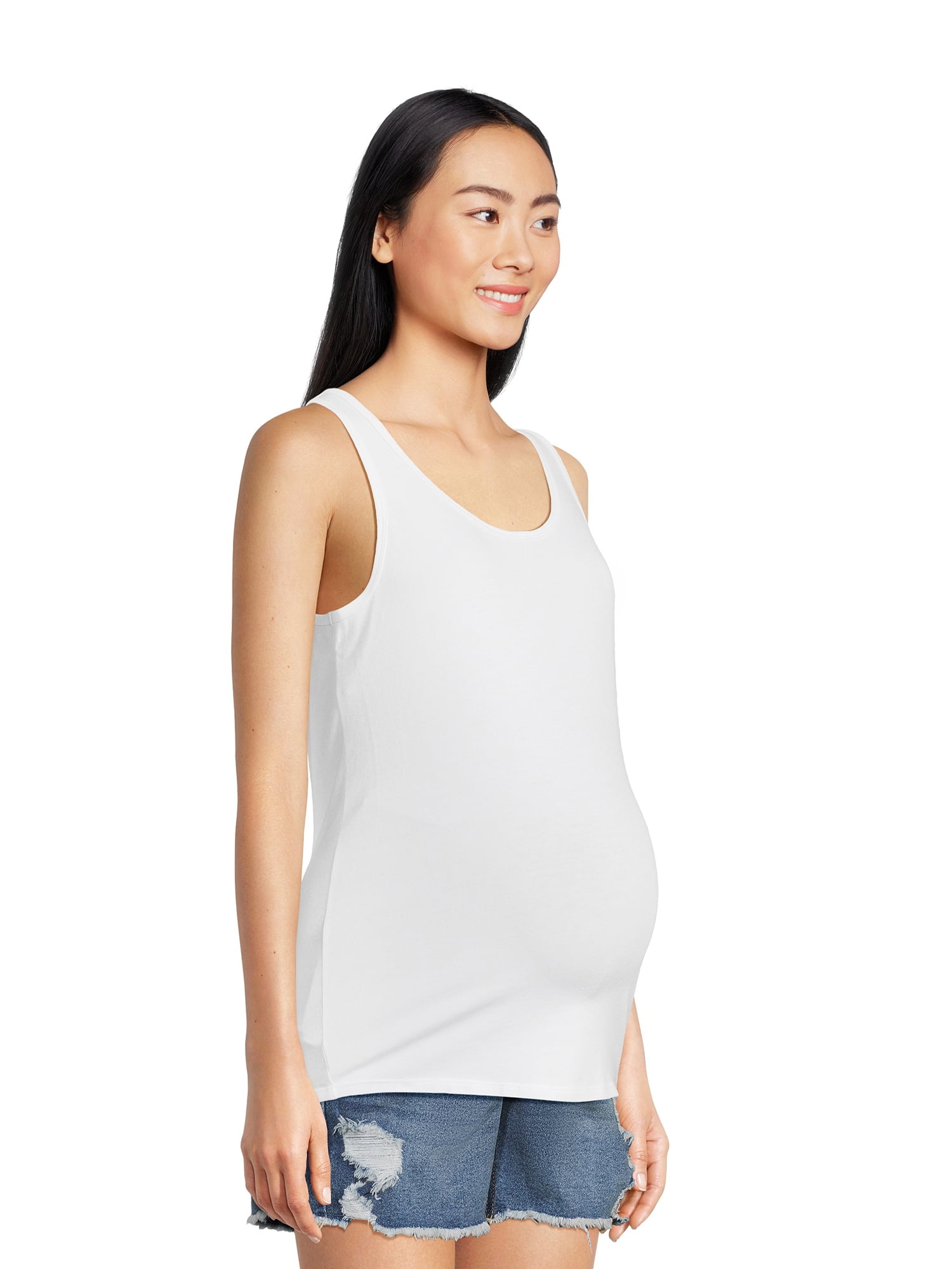 Time and Tru Maternity Essentials Comfortable Cotton-Modal Blend Tank S ...