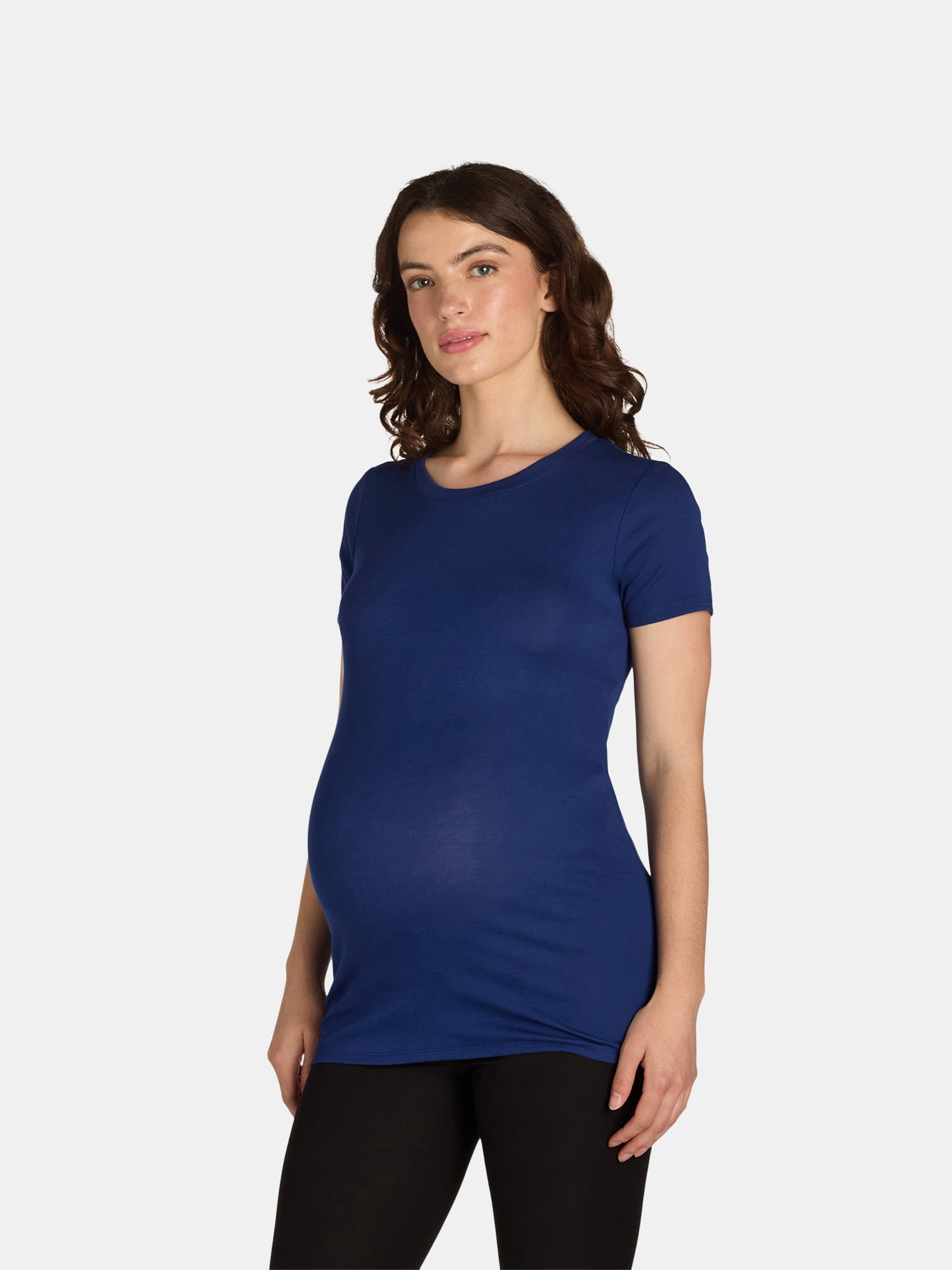 Time and Tru Maternity Tee with Short Sleeves for Women, Sizes S-XXL ...