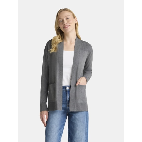 Time and Tru Women's and Women's Plus Open Front Cardigan Sweater ...