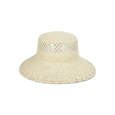 Time and Tru Women's Paper Bucket Hat, Natural - Walmart.com