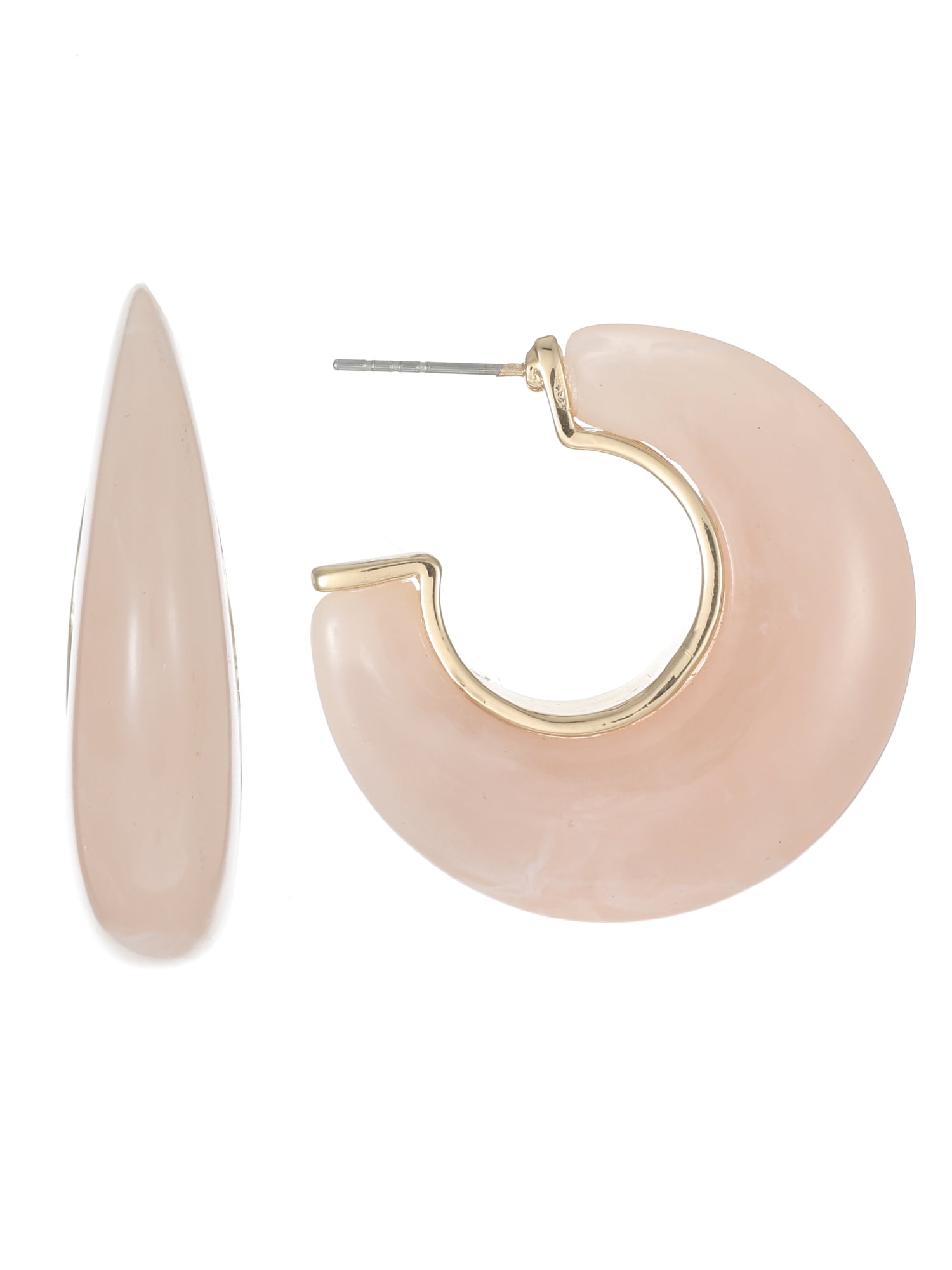 Time and Tru Peach Hoop Statement Earrings - Walmart.com
