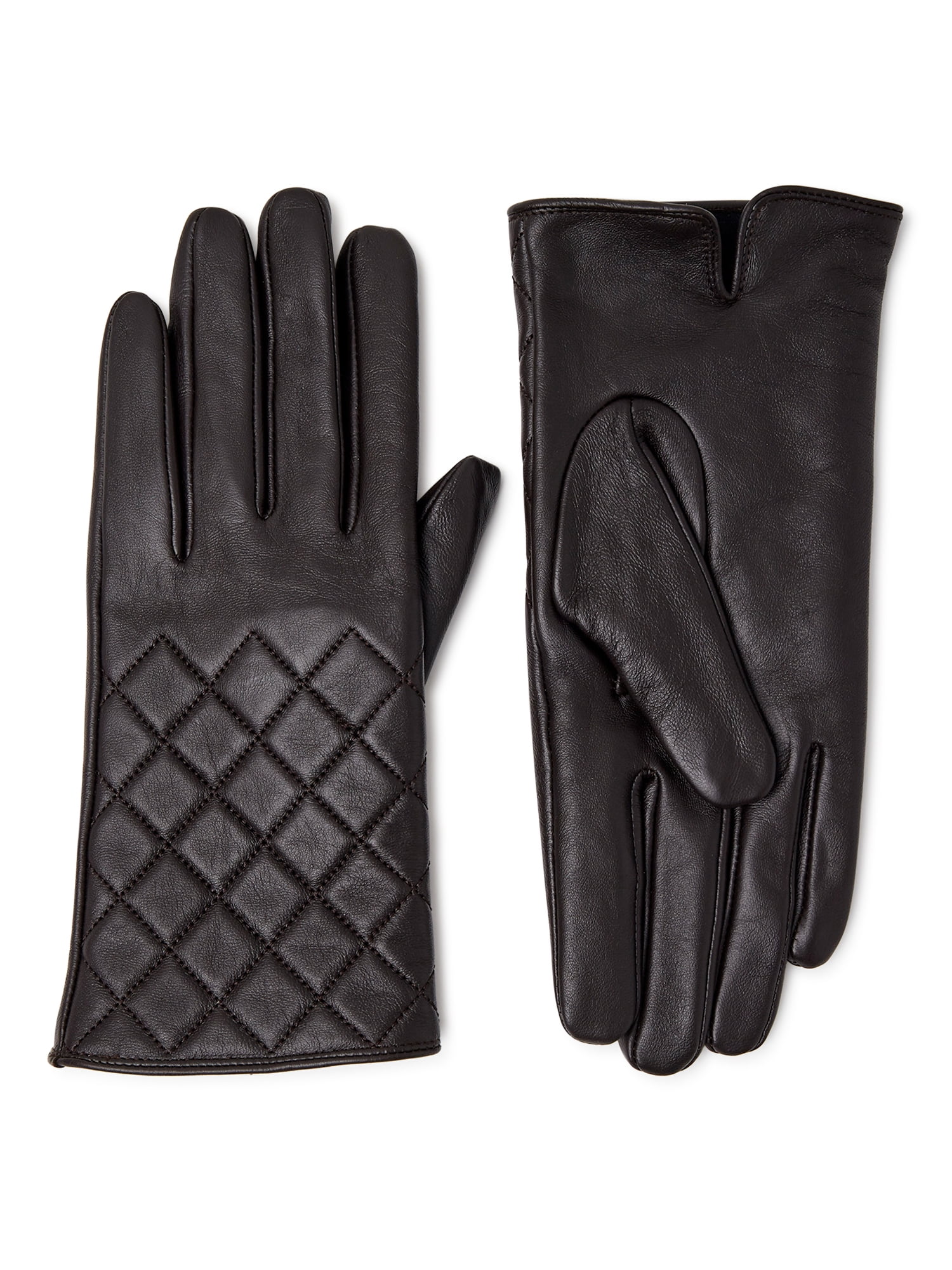 Time and Tru Quilted Leather Gloves - Walmart.com