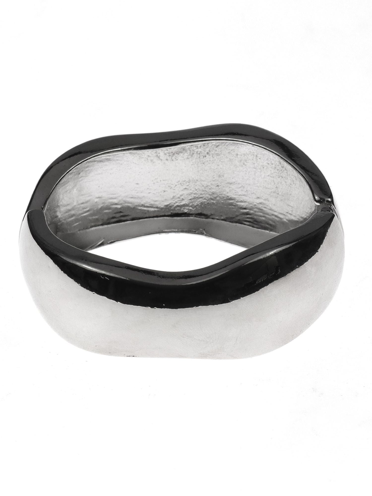 Time and Tru Rhodium Smooth Hinge Cuff Bracelet (Women's) - Walmart.com