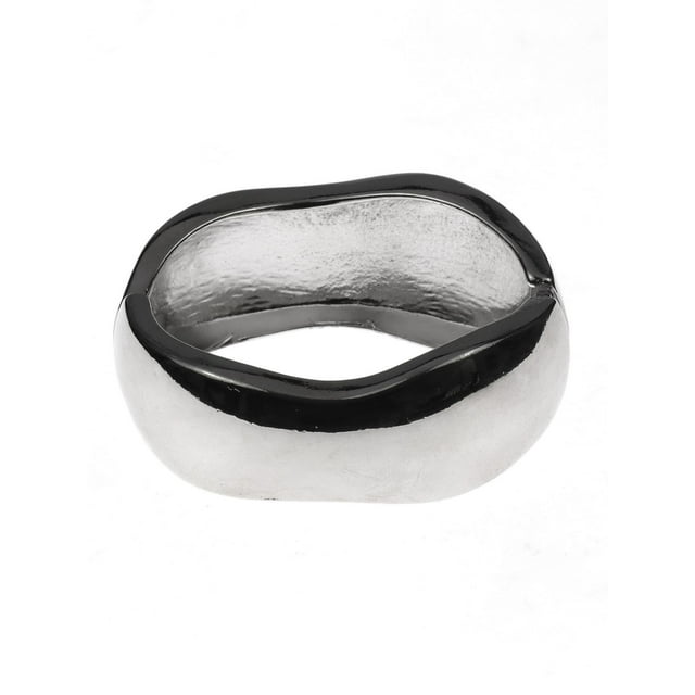 Time and Tru Rhodium Smooth Hinge Cuff Bracelet (Women's) - Walmart.com