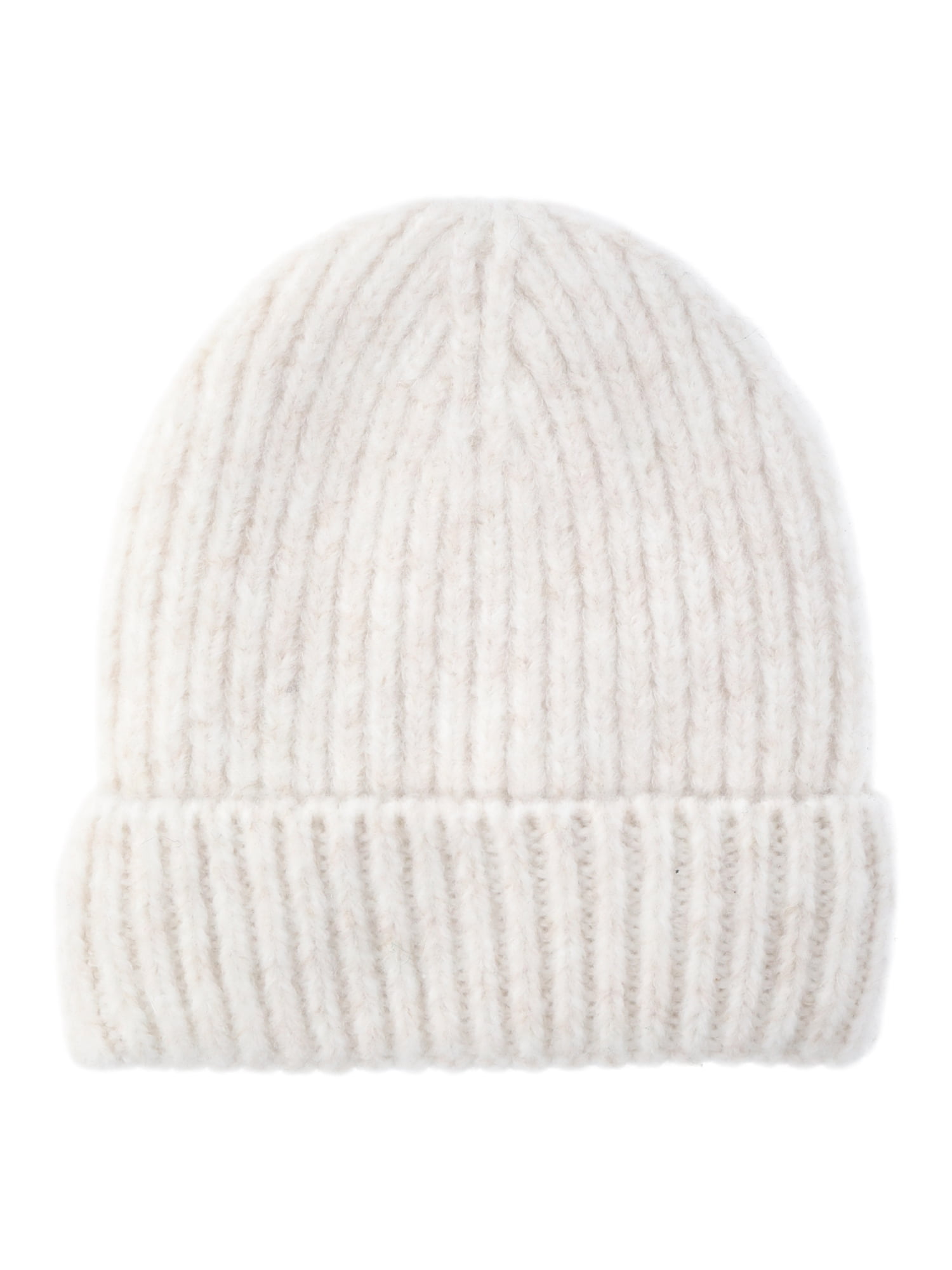 Time and Tru Women's Rib Winter Beanie, White Combo - Walmart.com