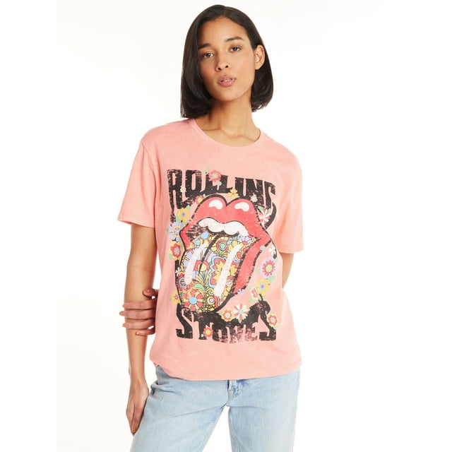 Time and Tru Rolling Stones Women's Graphic T-Shirt with Short Sleeves, Sizes XS-XXXL - Walmart.com