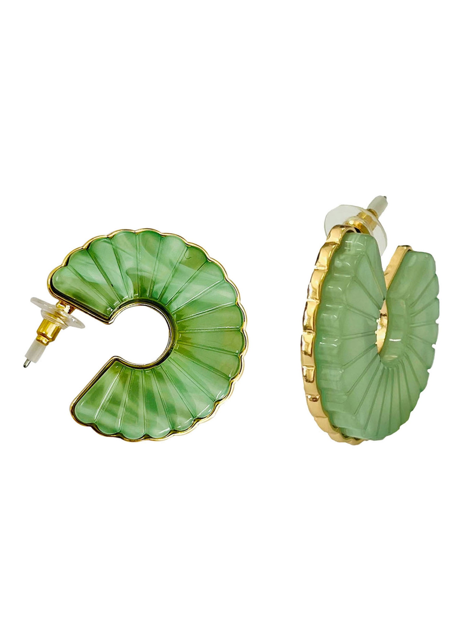 Time and Tru Scalloped C-Hoop Earrings - Walmart.com