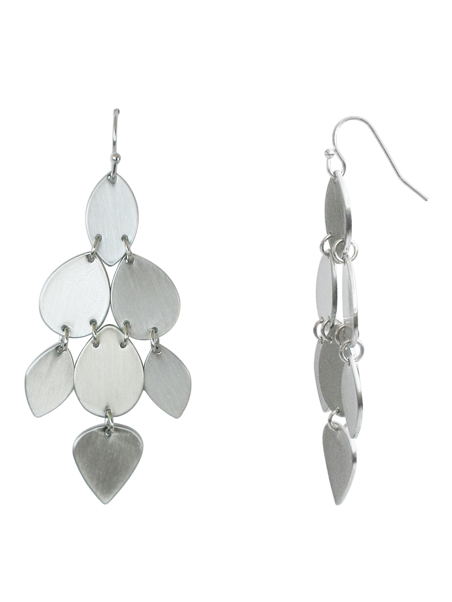 Time and Tru Silver Iron/Brass/CZ Metal Earring - Walmart.com