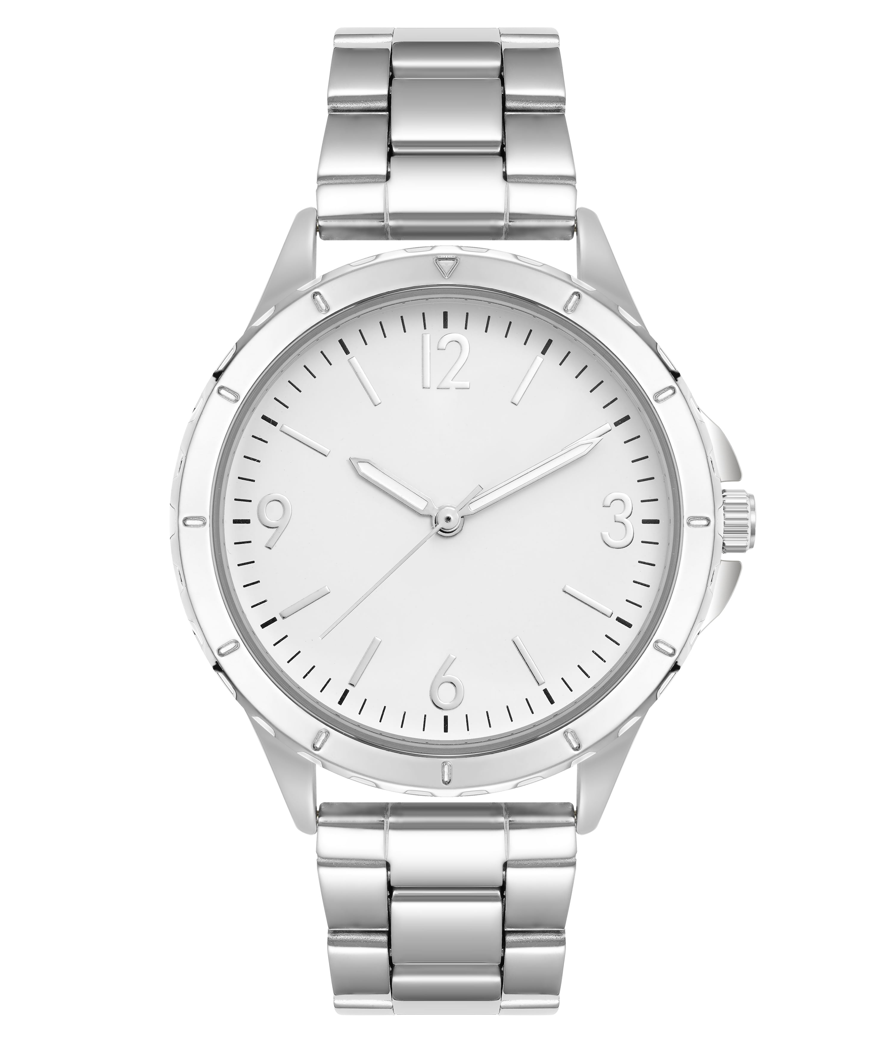 Time and Tru Silver Tone Bracelet White Round Dial Casual Watch with ...