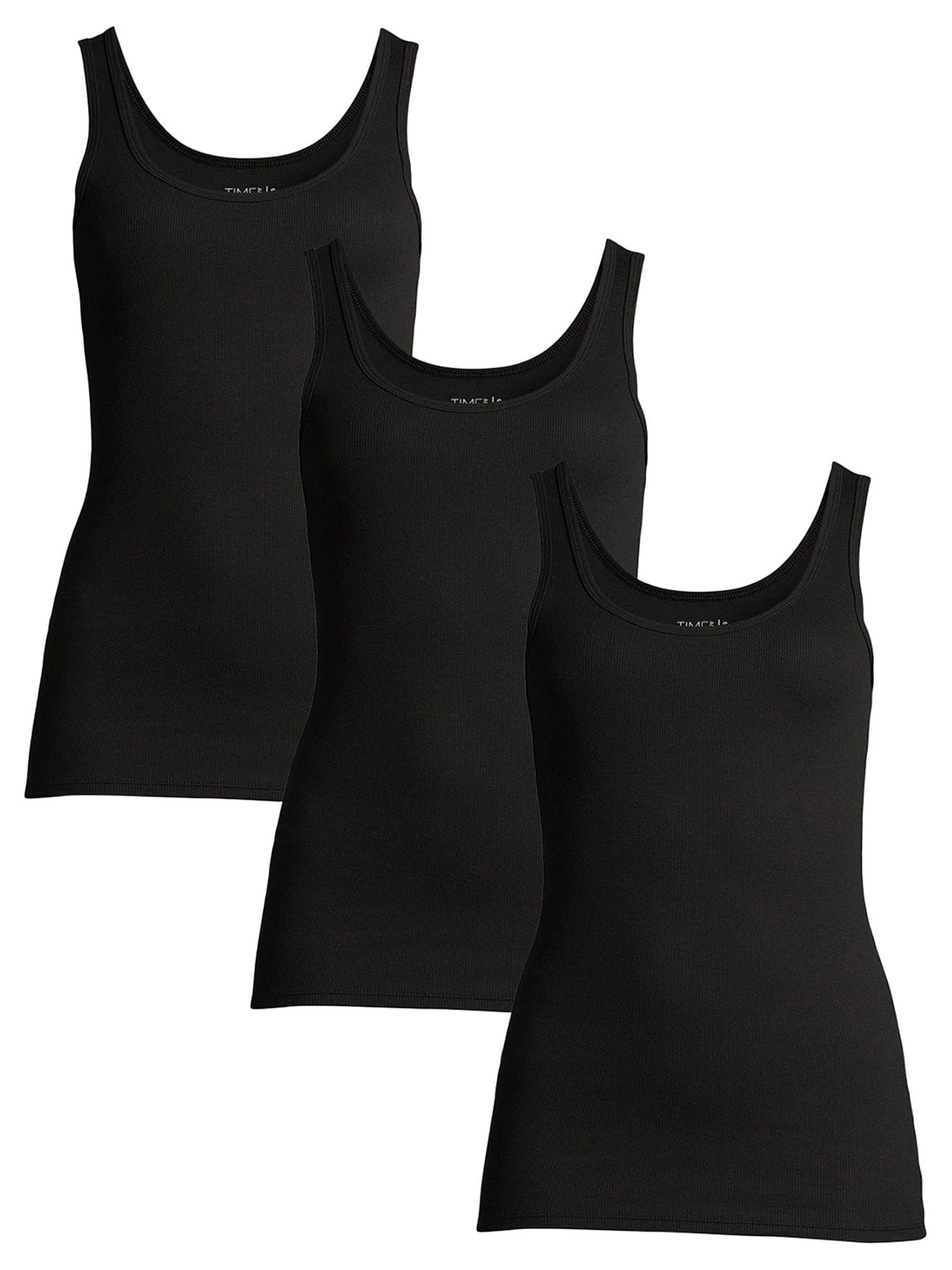 Time and Tru Sleeveless Slim Tank Top (Women's) 3 Pack - Walmart.com