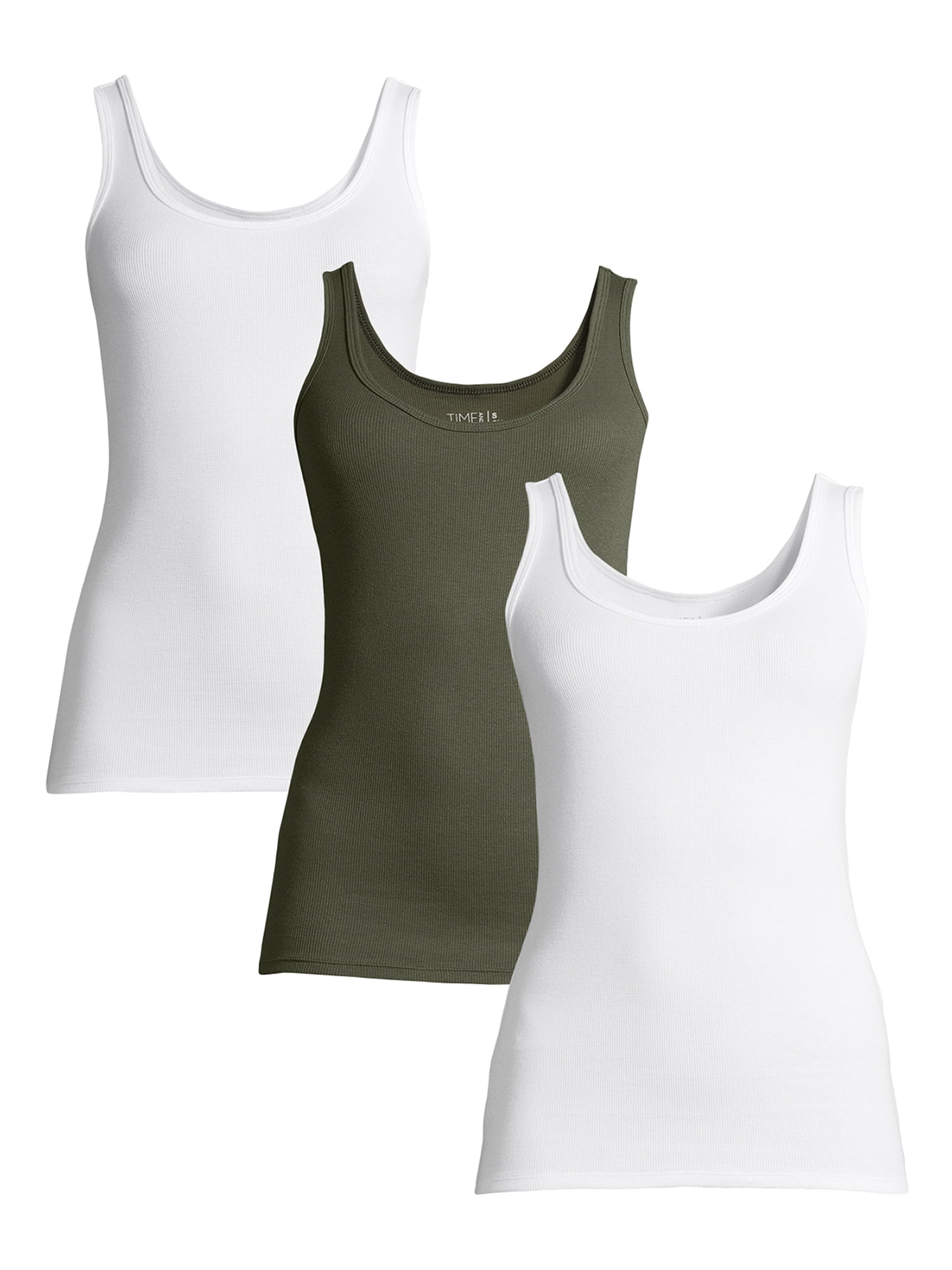 Time and Tru Sleeveless Slim Tank Top (Women's) 3 Pack - Walmart.com
