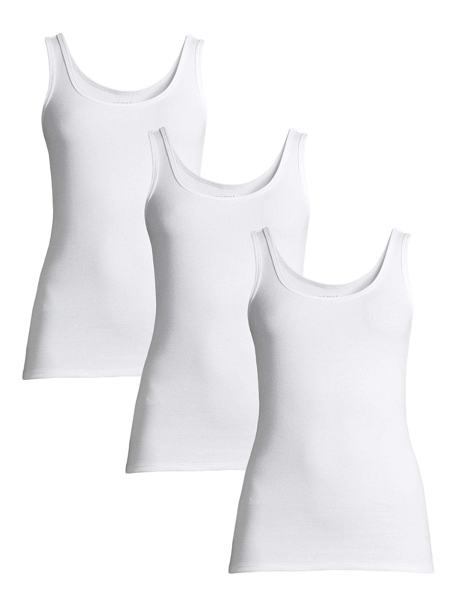 Time and Tru Sleeveless Slim Tank Top (Women's) 3 Pack - Walmart.com