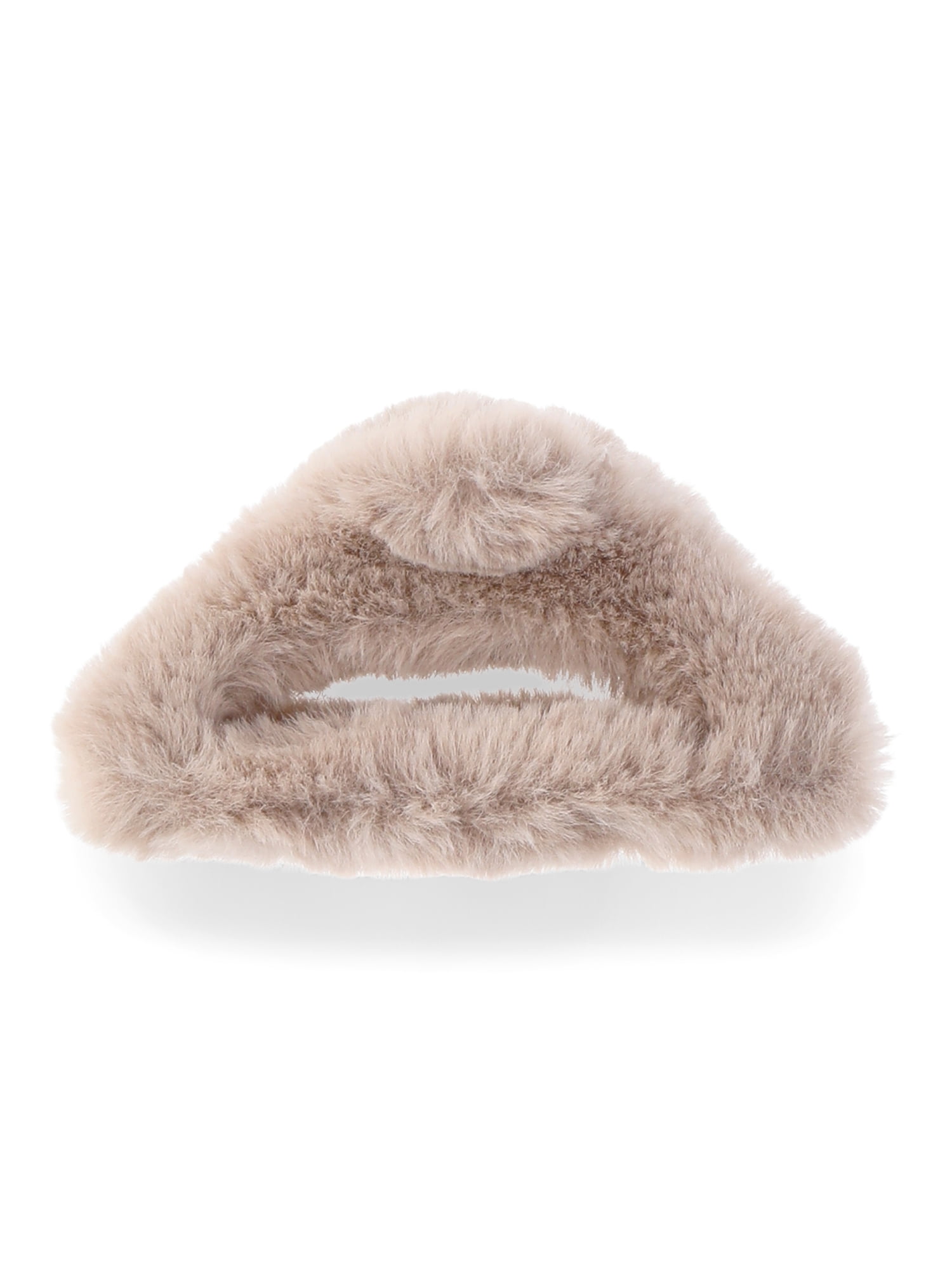 Time and Tru Women's Faux Fur Hair Claw Clip, Beige - Walmart.com