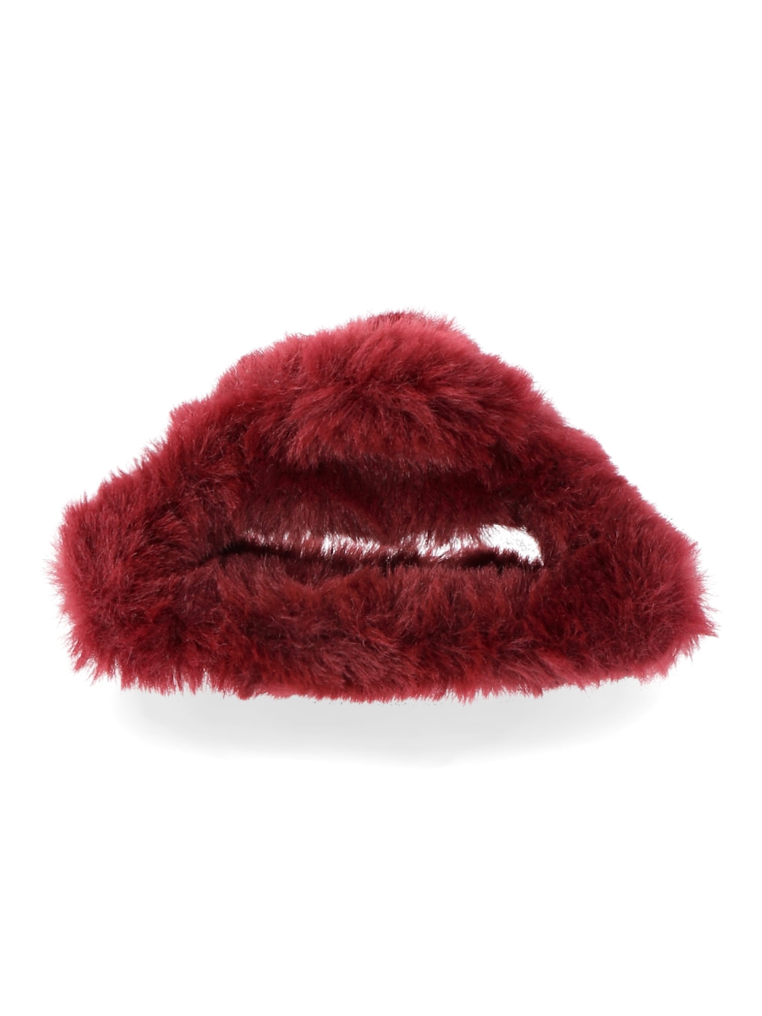 Time and Tru Women's Faux Fur Hair Claw Clip, Red - Walmart.com