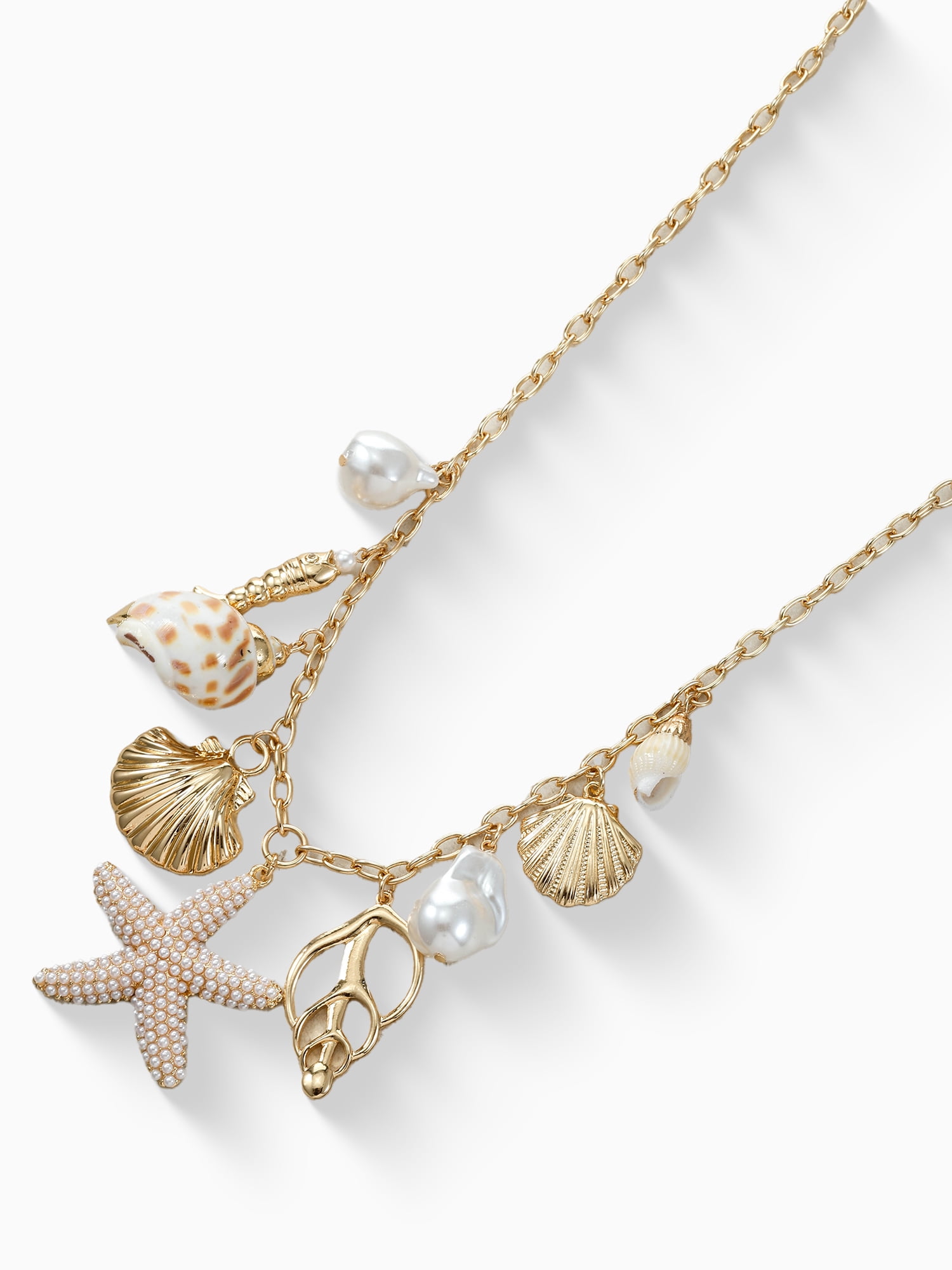 Time and Tru Starfish & Shell Charm Necklace - Walmart.com