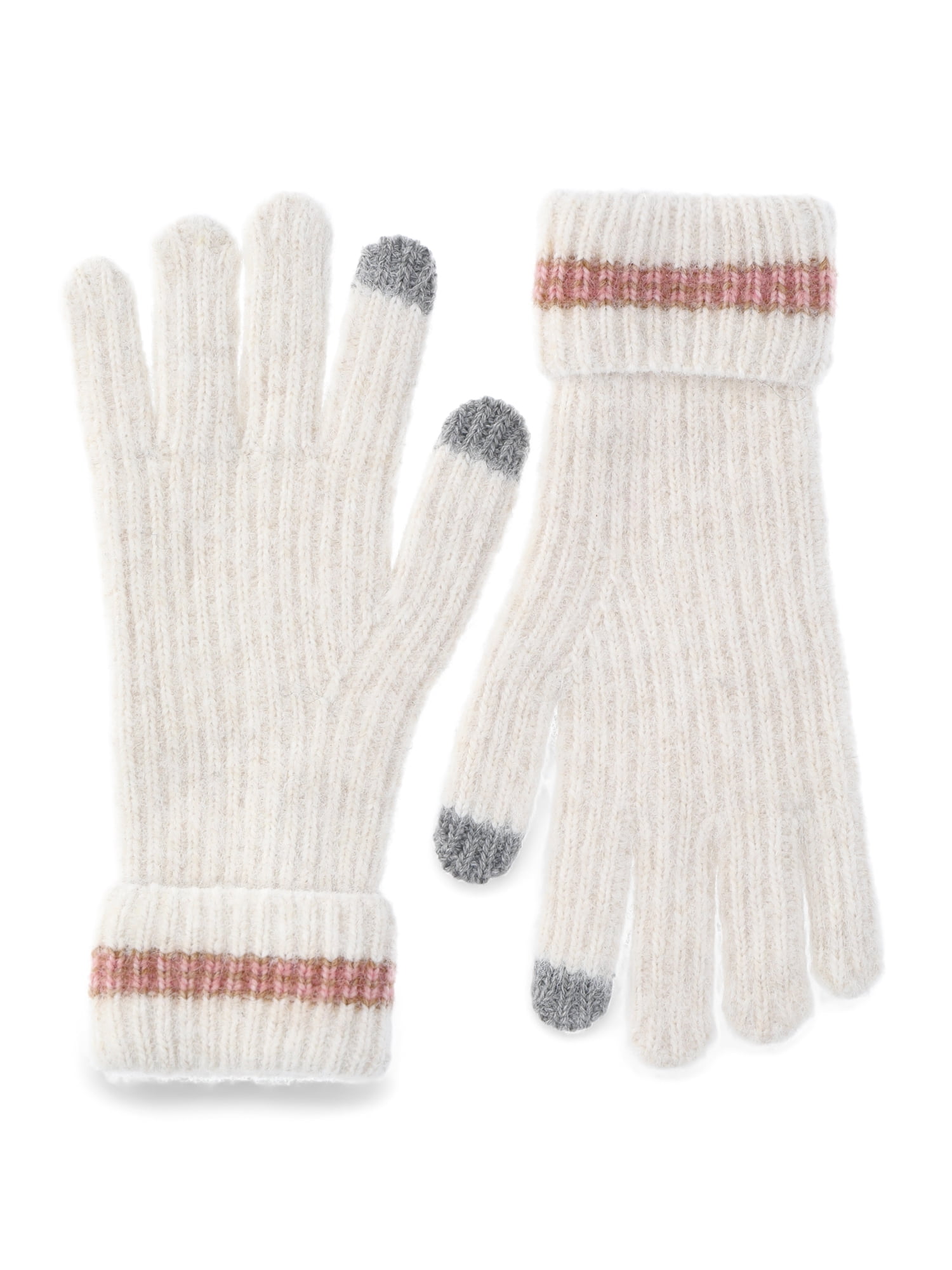 Time and Tru Women’s Striped Cuff Touchscreen Gloves - Walmart.com