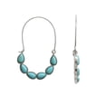 Time and Tru Teardrop Turquoise Sky Stone Hoop Earrings, Silver-Plated ...