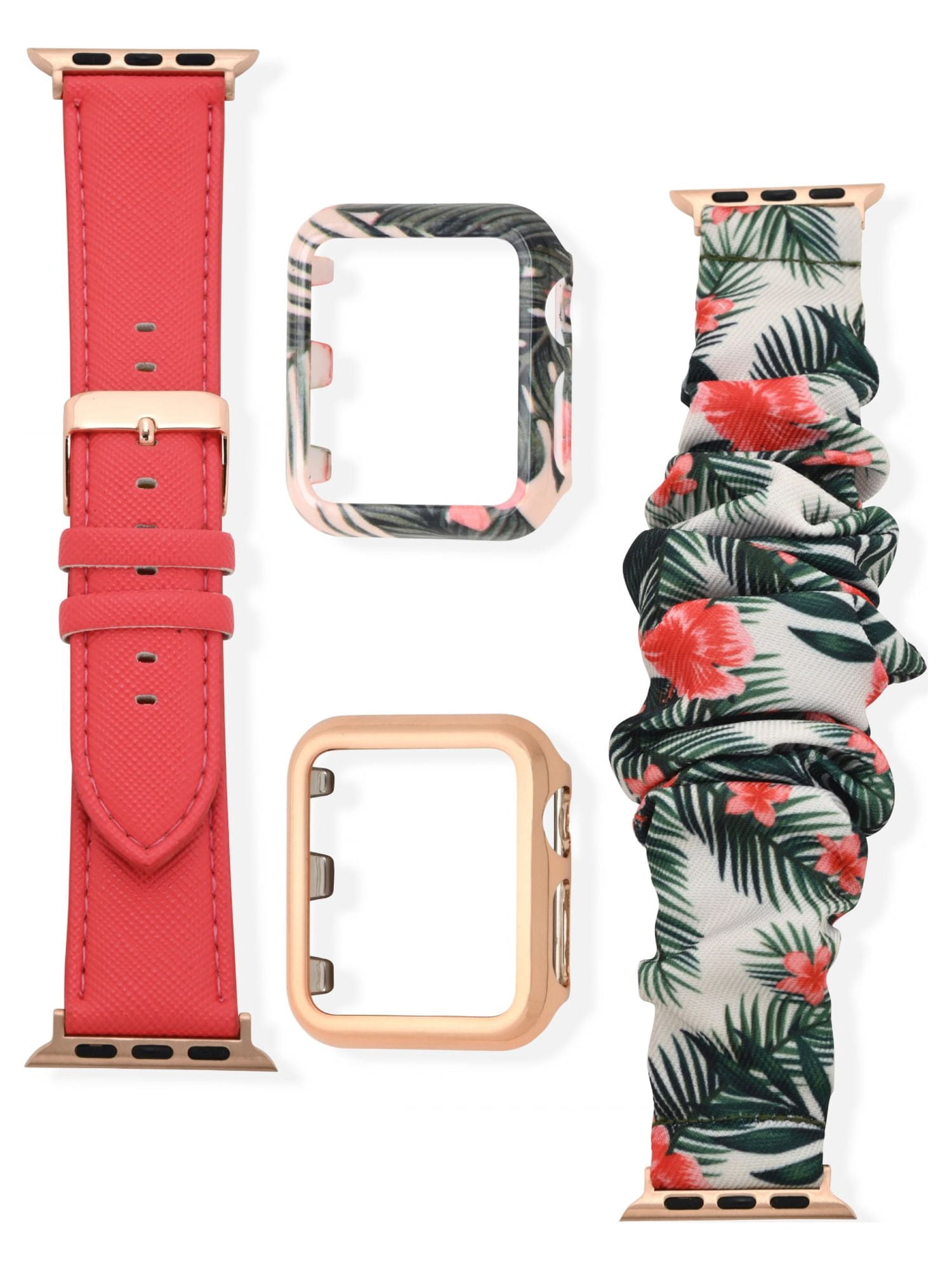 Time & Tru Watch Band and Bumper Set for Apple Watch - Coral/Rose Gold ...