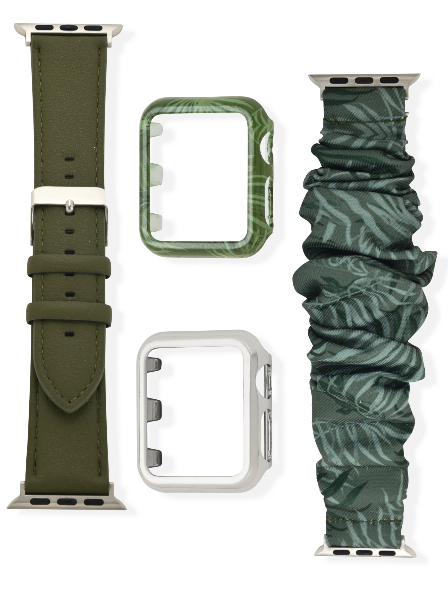 Time & Tru Watch Band and Bumper Set for Apple Watch - Green/Silver ...