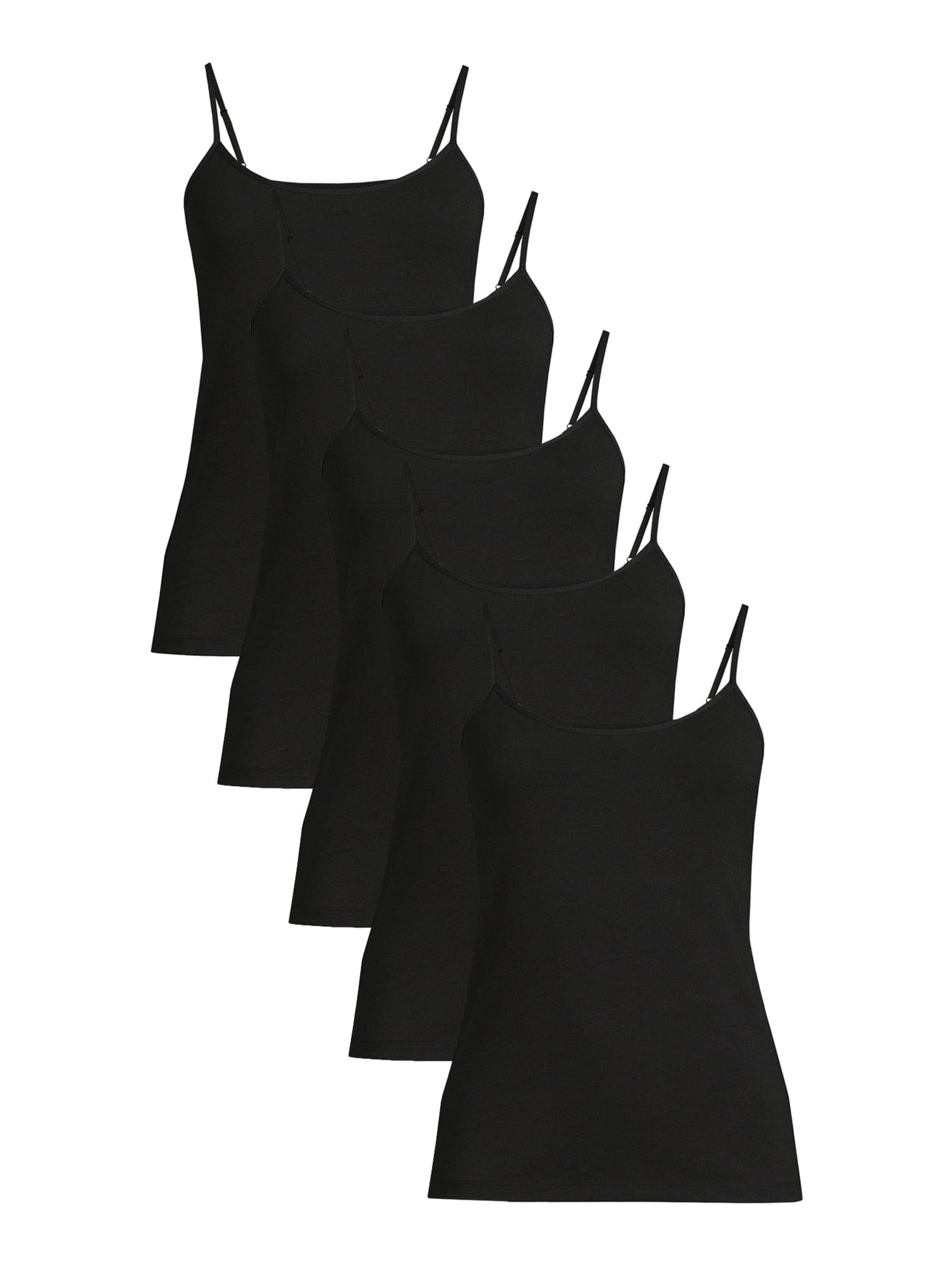 Time and Tru Women's Cami with Adjustable Straps, 5 Pack, Sizes XS-XXXL ...