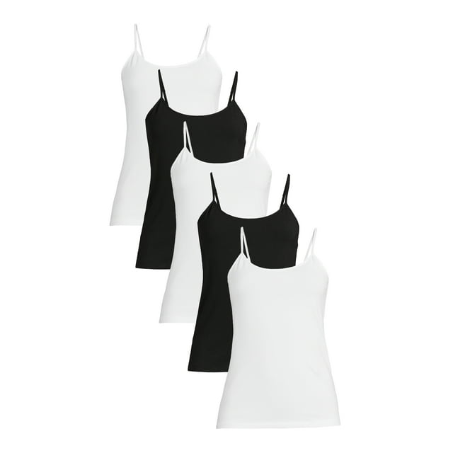 Time and Tru Women's Adjustable Strap Cami, 5-Pack - Walmart.com