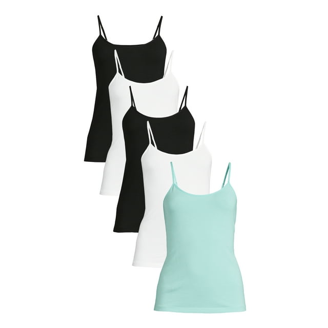 Time and Tru Women's Adjustable Strap Cami, 5-Pack - Walmart.com