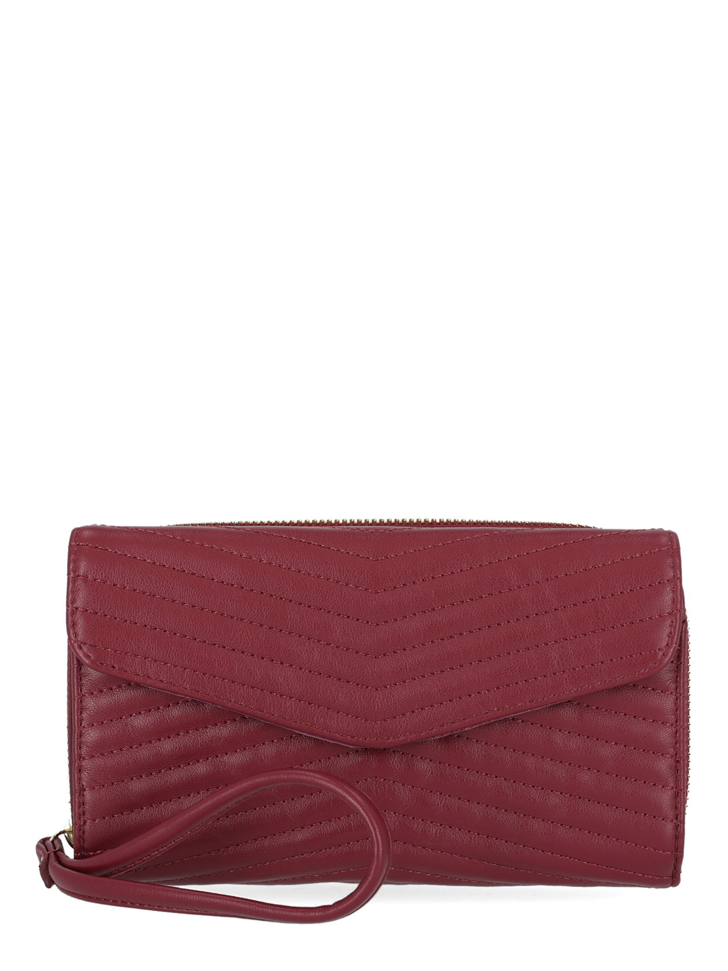 Time and Tru Women's Ainsley Bulk Clutch Wallet Vinyl Solid Maroon ...