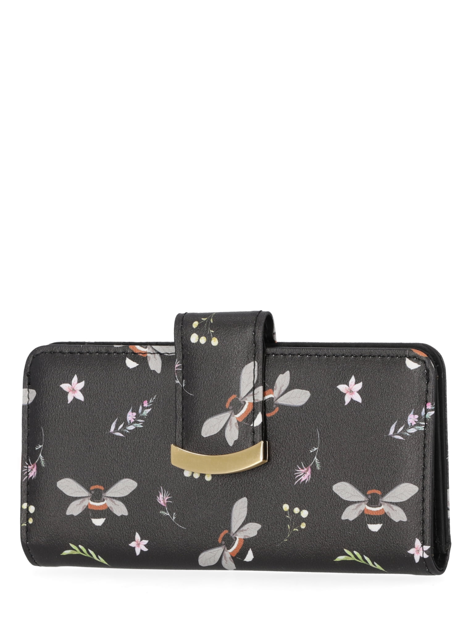 Time and Tru women's Slim Tab Wallet - Stylish Vinyl Floral Print ...