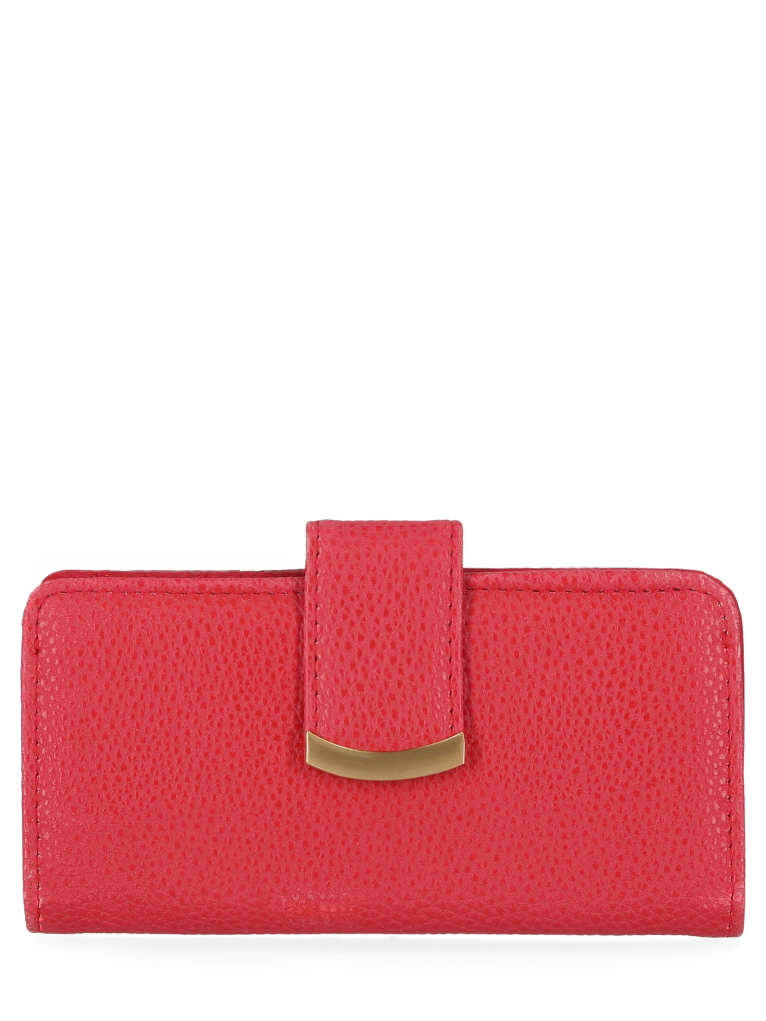 Time and Tru Women's Alexandra Slim Wallet Red with 12 Card Slots ...