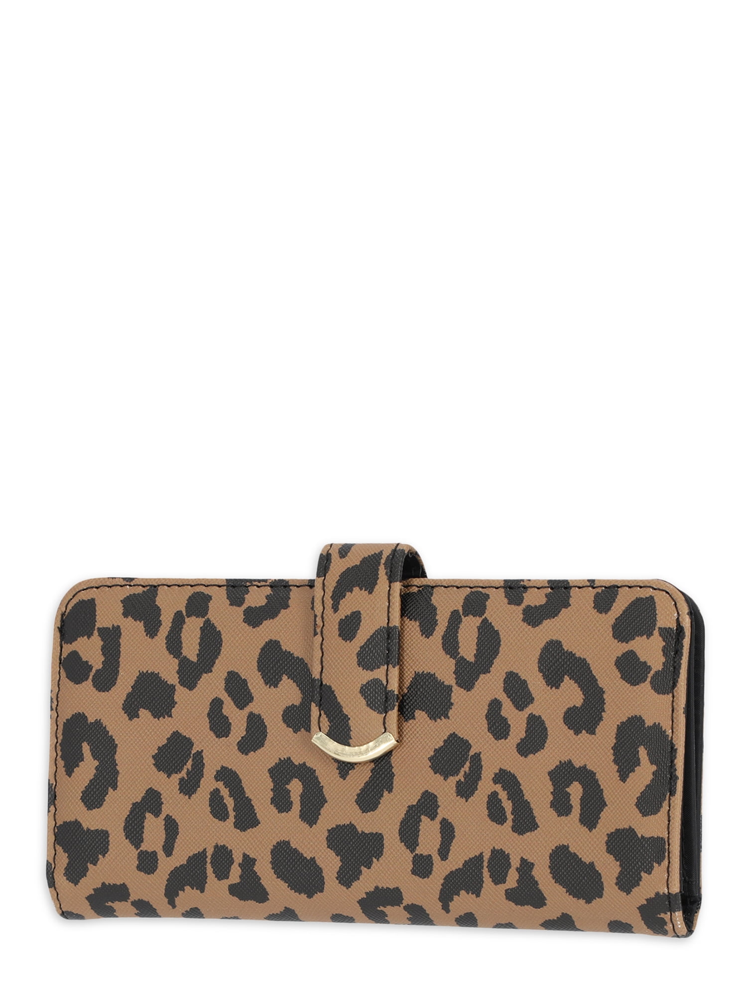 Time and Tru Women's Alexandra Slim Wallet Vinyl Leopard Print ...