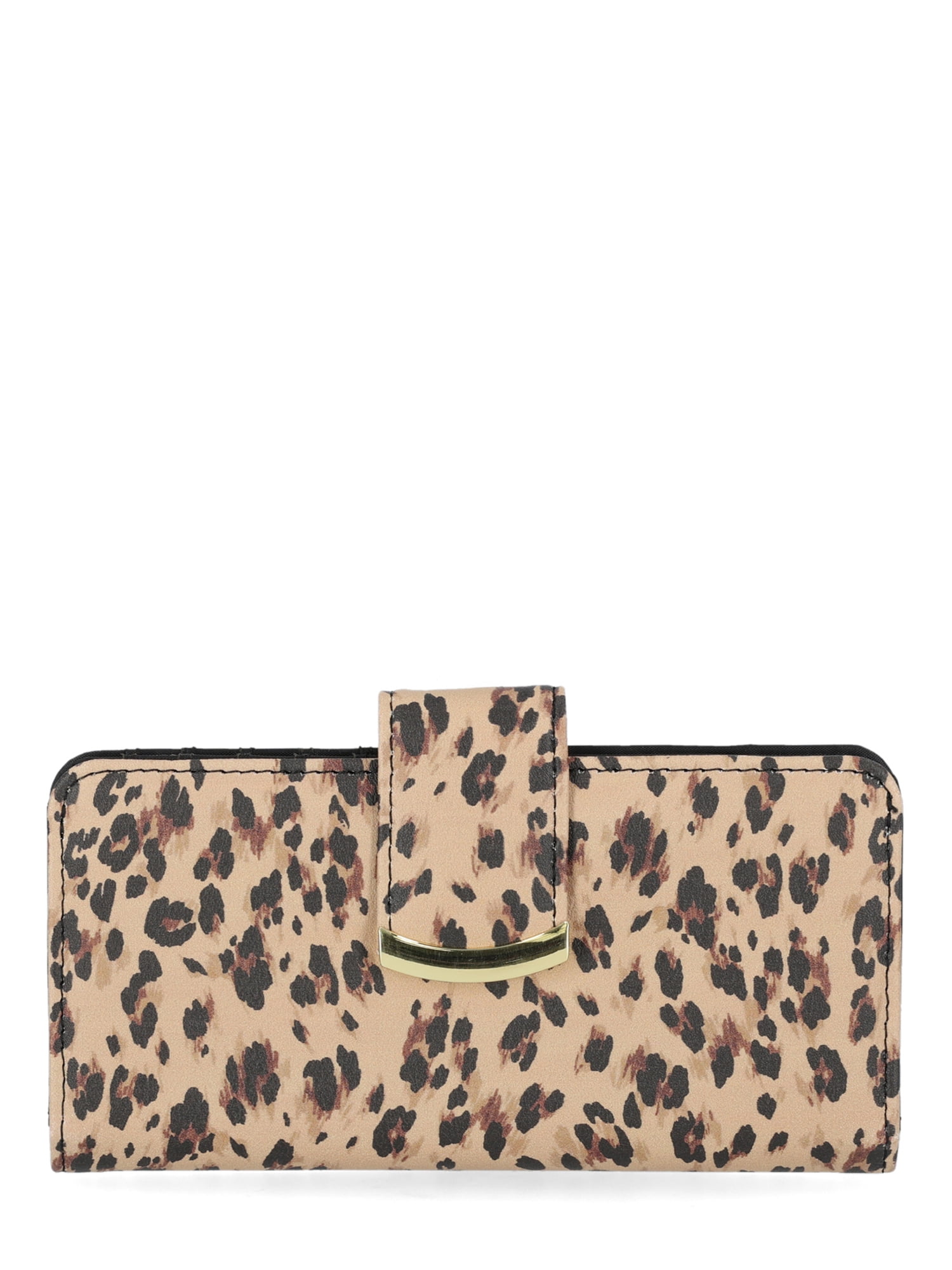 Time and Tru Women's Alexandra Tab Wallet Vinyl Leopard Print - Walmart.com