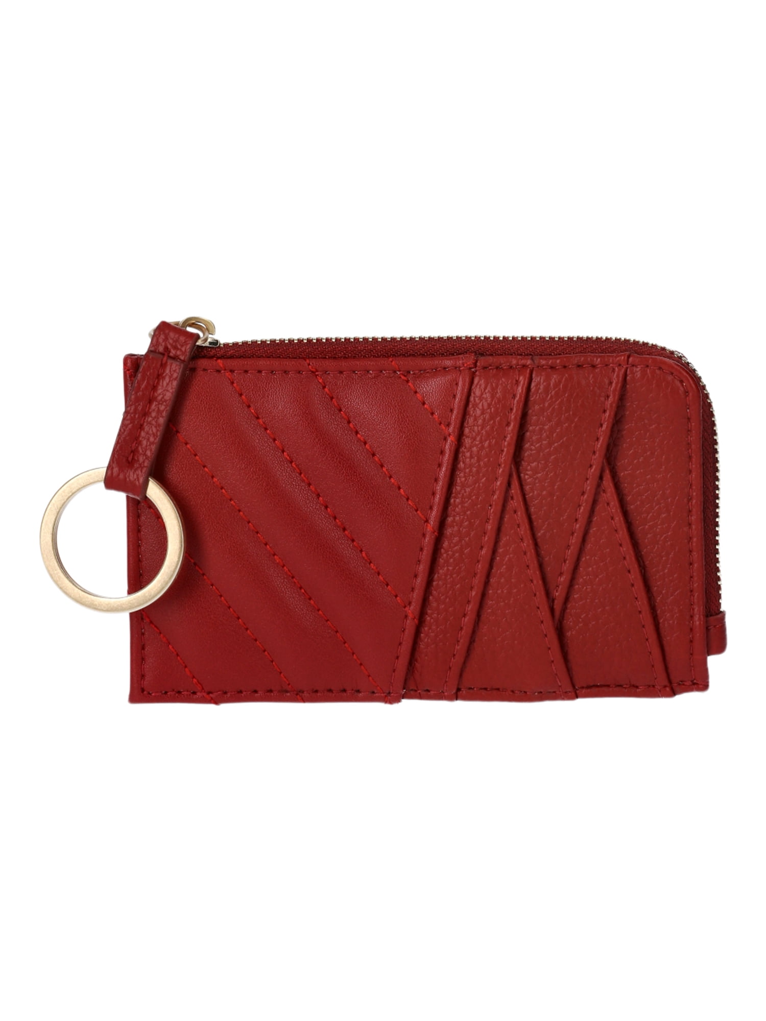 Time & Tru Women's Ari Card Case Wallet with Keychain Ring, Persimmon - Walmart.com