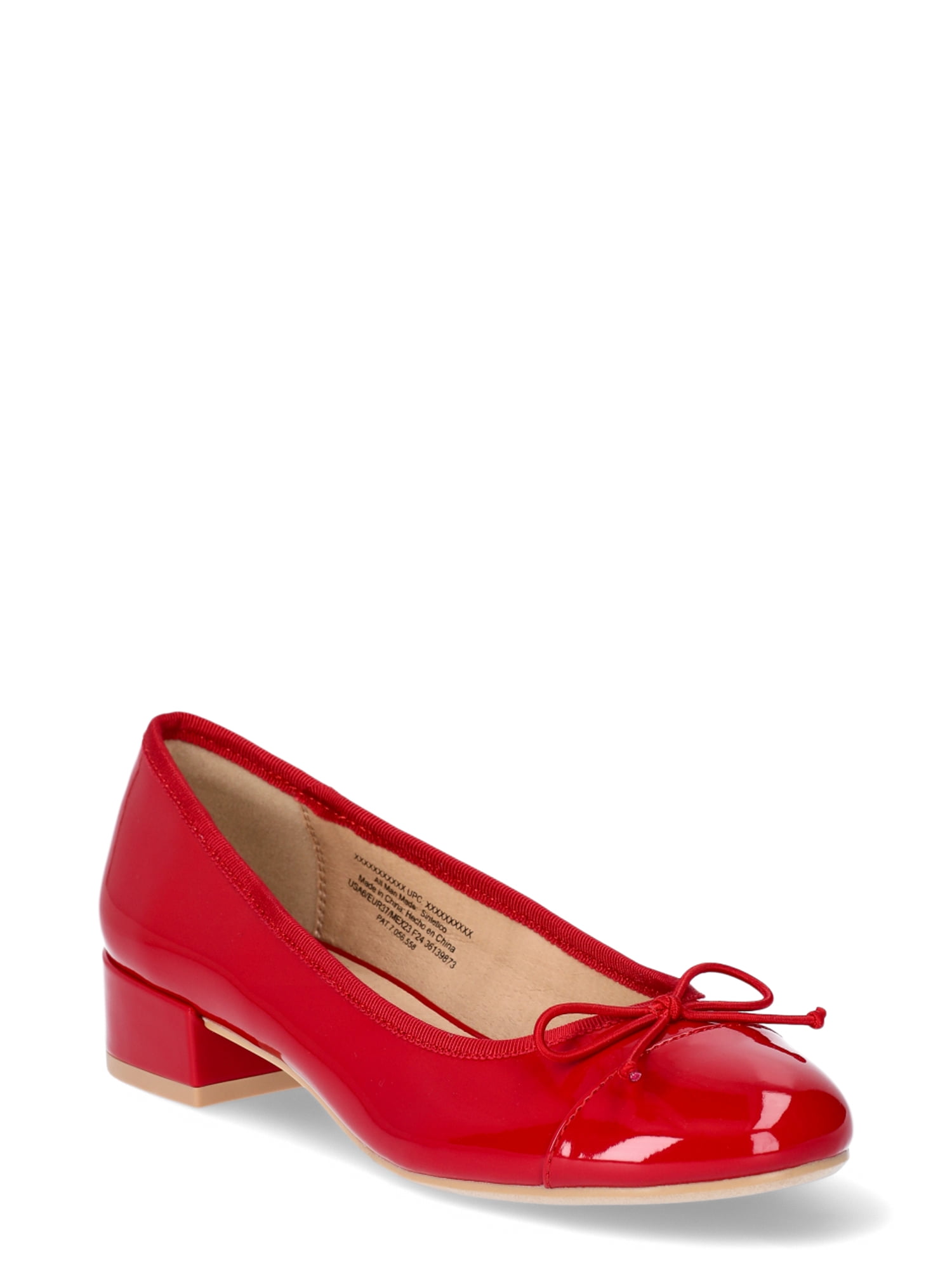 Time and Tru Women's Ballet Block Heel Pumps, Sizes 6-11 - Walmart.com