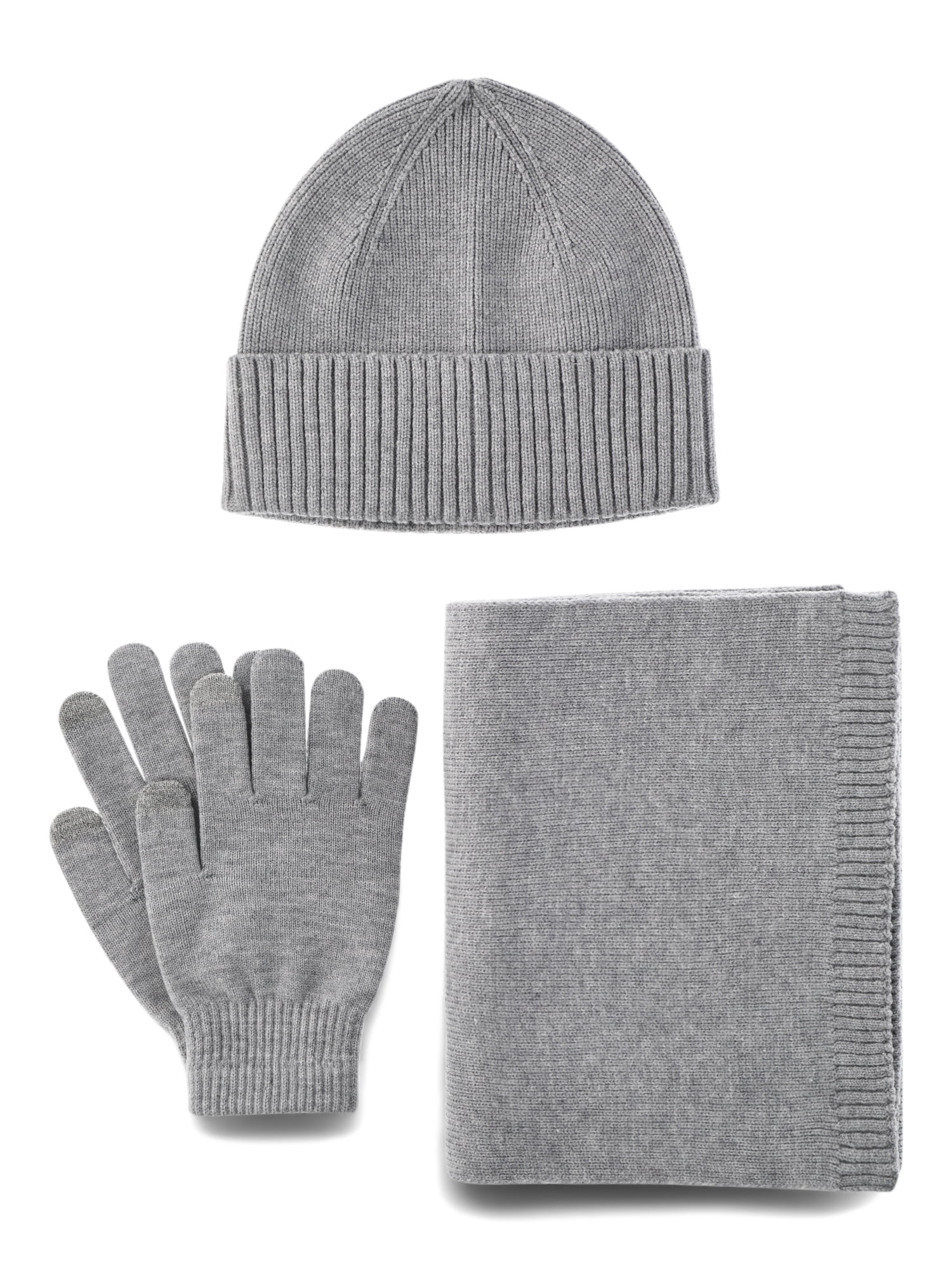 Time and Tru Women’s Beanie Hat, Gloves and Scarf Set, 3-Piece, One ...