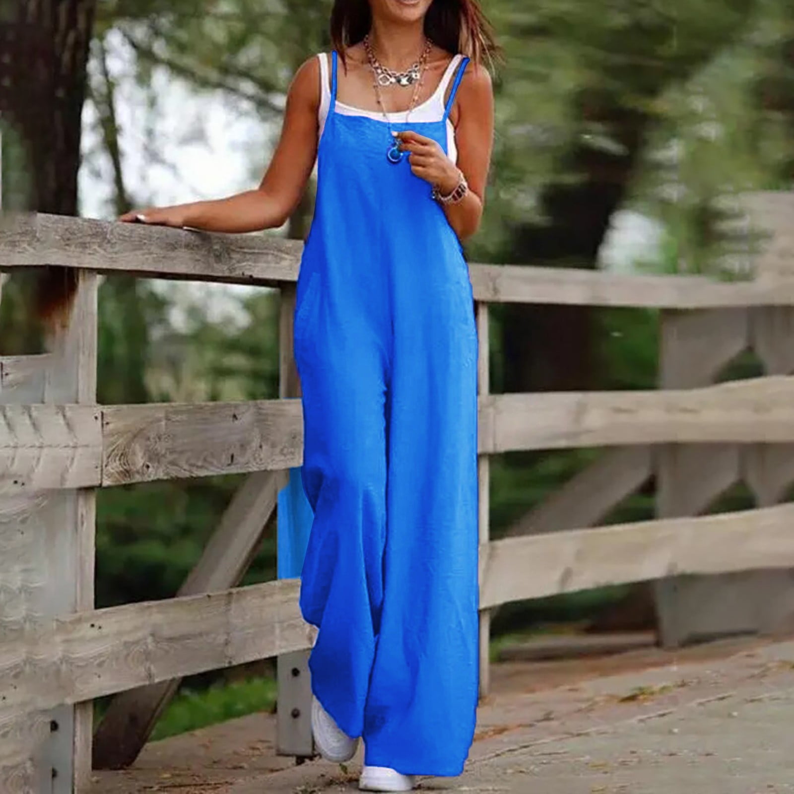 DkinJom Jumpsuits for Women Casual Summer Rompers Sleeveless Loose ...