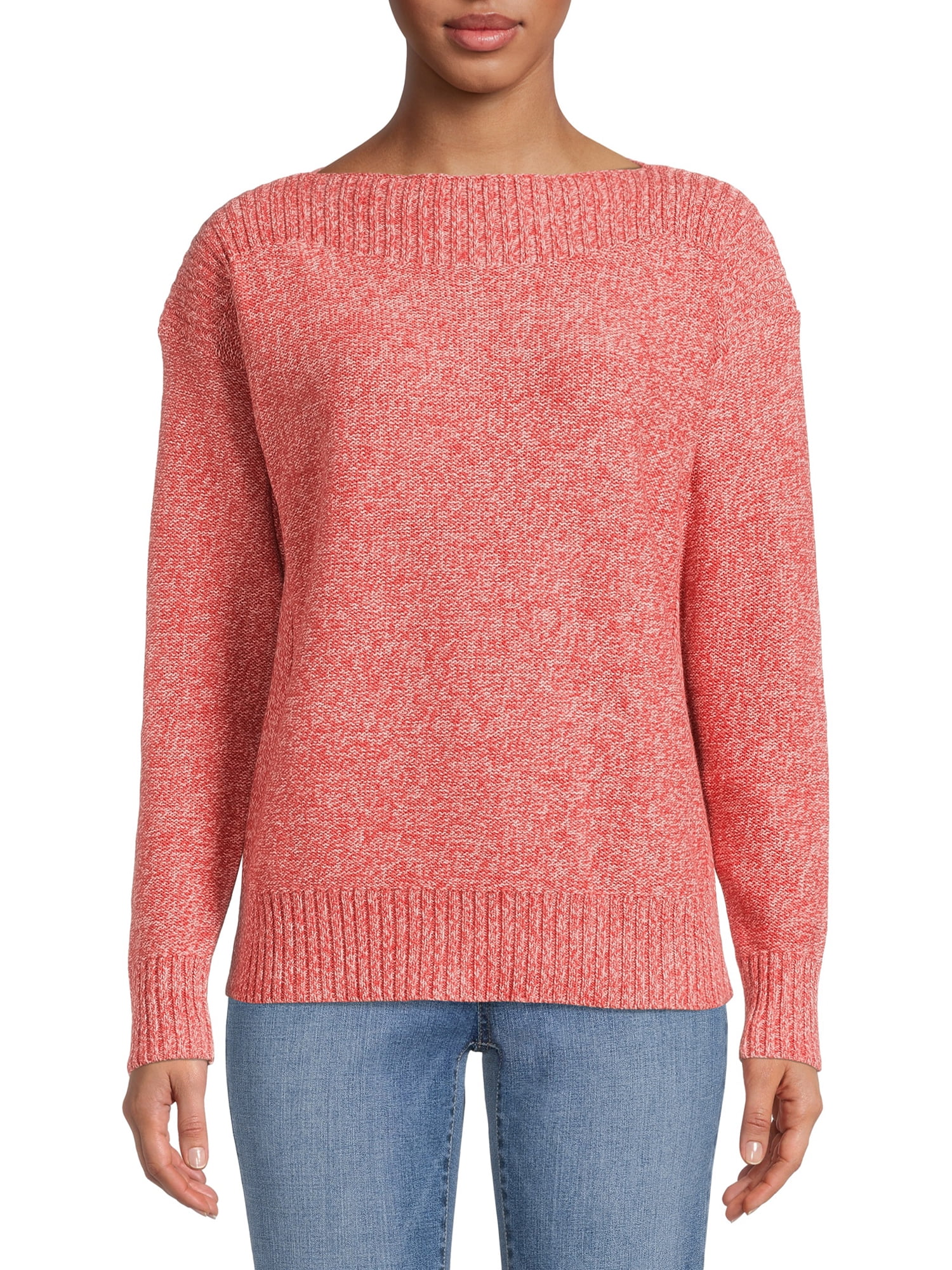 Time and Tru Women's Boat Neck Sweater - Walmart.com