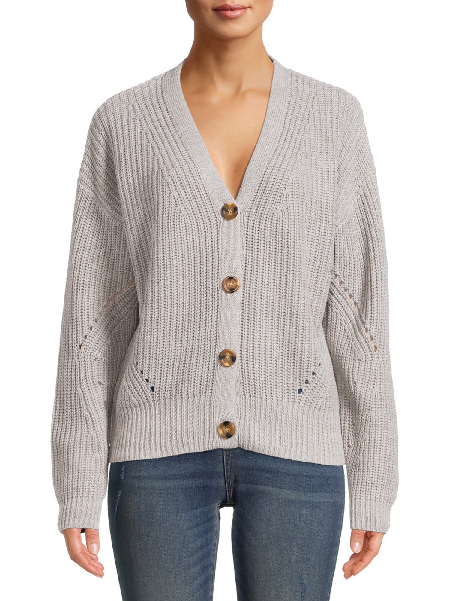 Time and Tru Women's Boyfriend Cardigan - Walmart.com