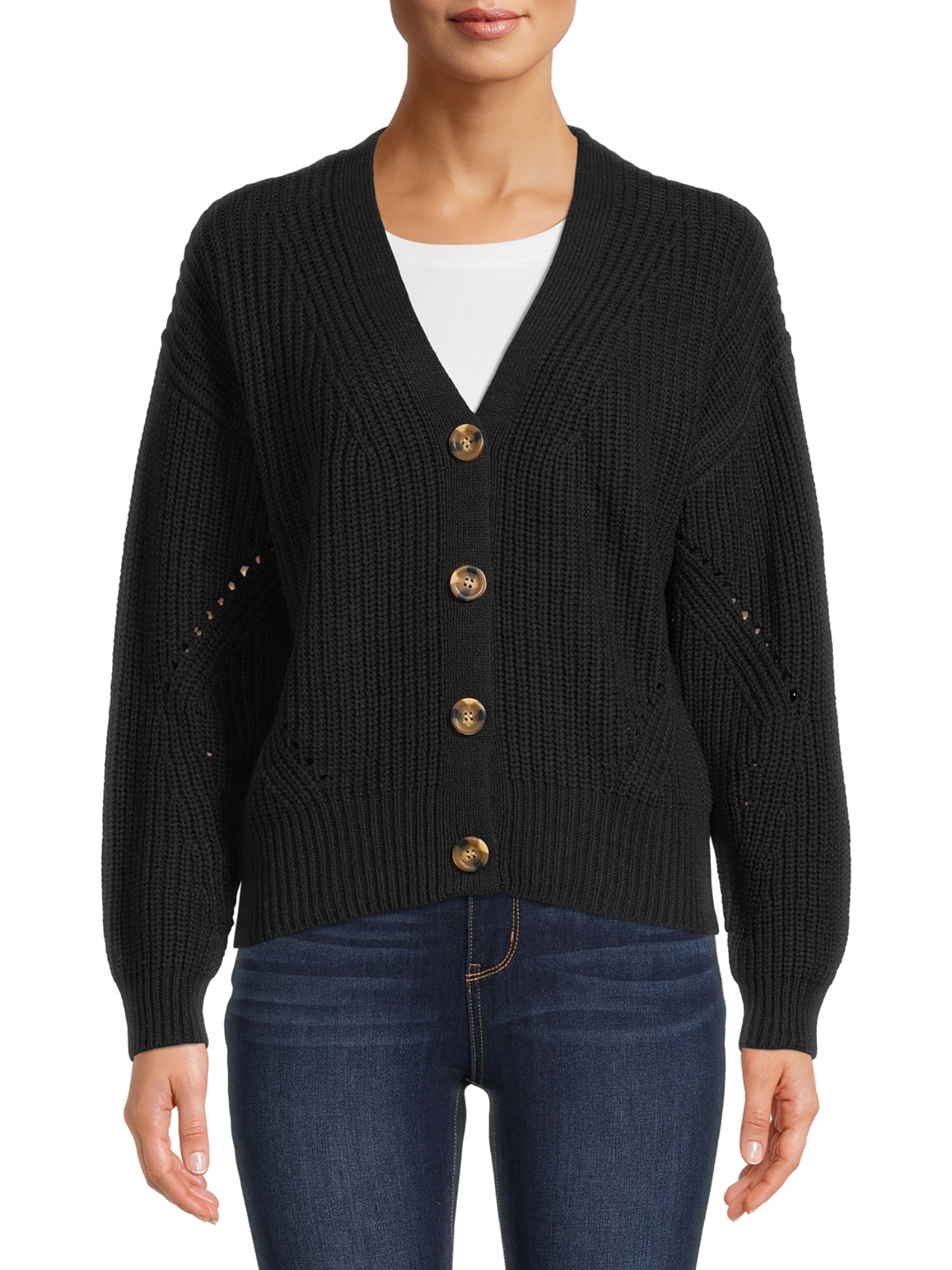 Time and Tru Women's Boyfriend Cardigan - Walmart.com