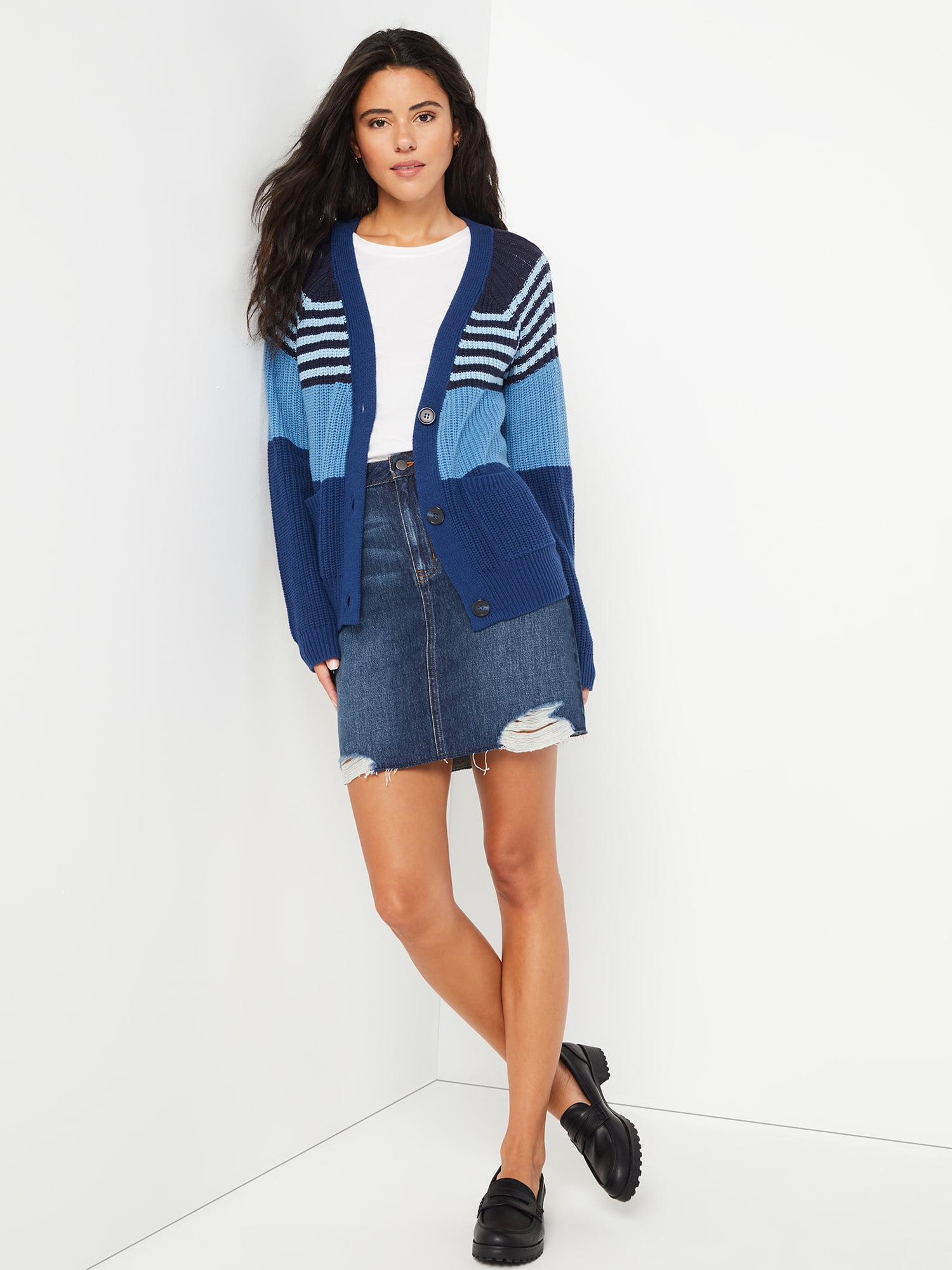 Time and Tru Women's Boyfriend Cardigan - Walmart.com