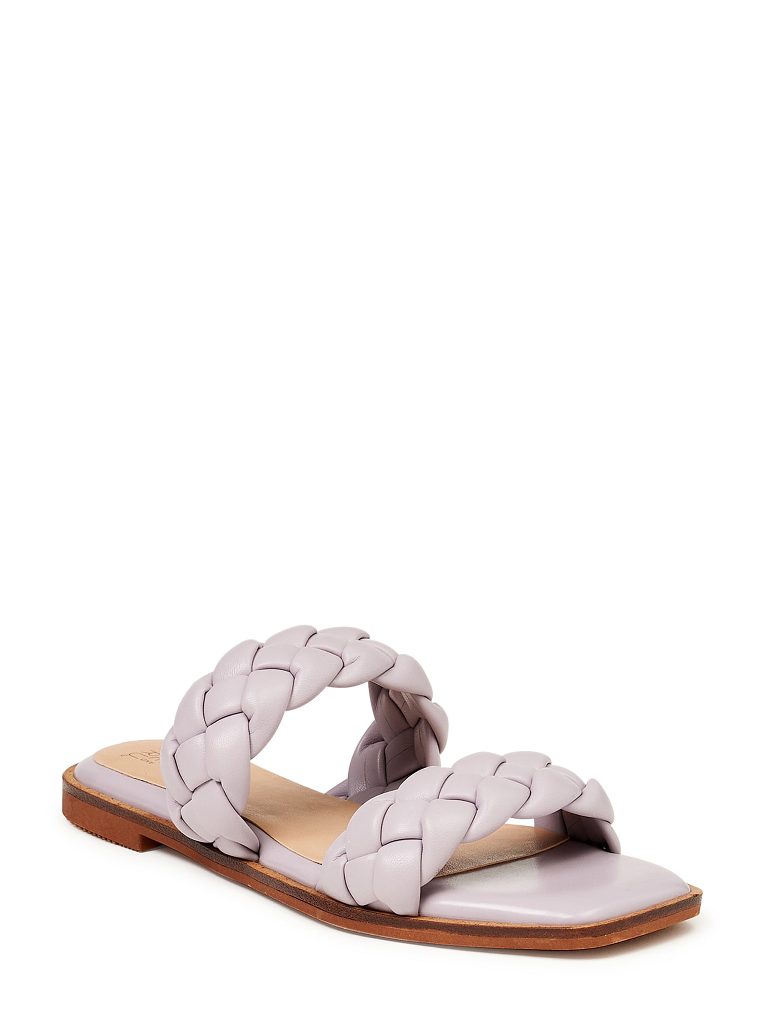 Time and Tru Women's Braided Two Band Sandals - Wide Widths Available ...
