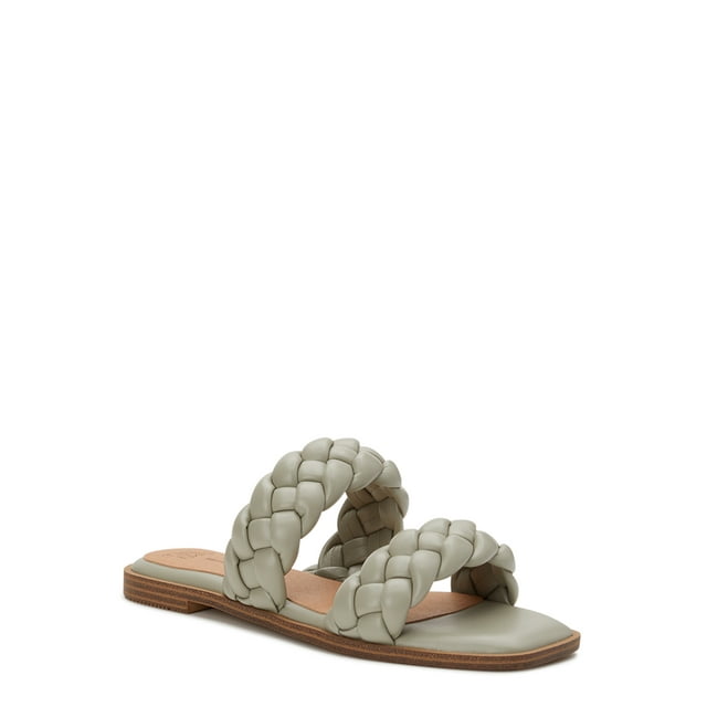 Time and Tru Women's Braided Two Band Sandals - Walmart.com