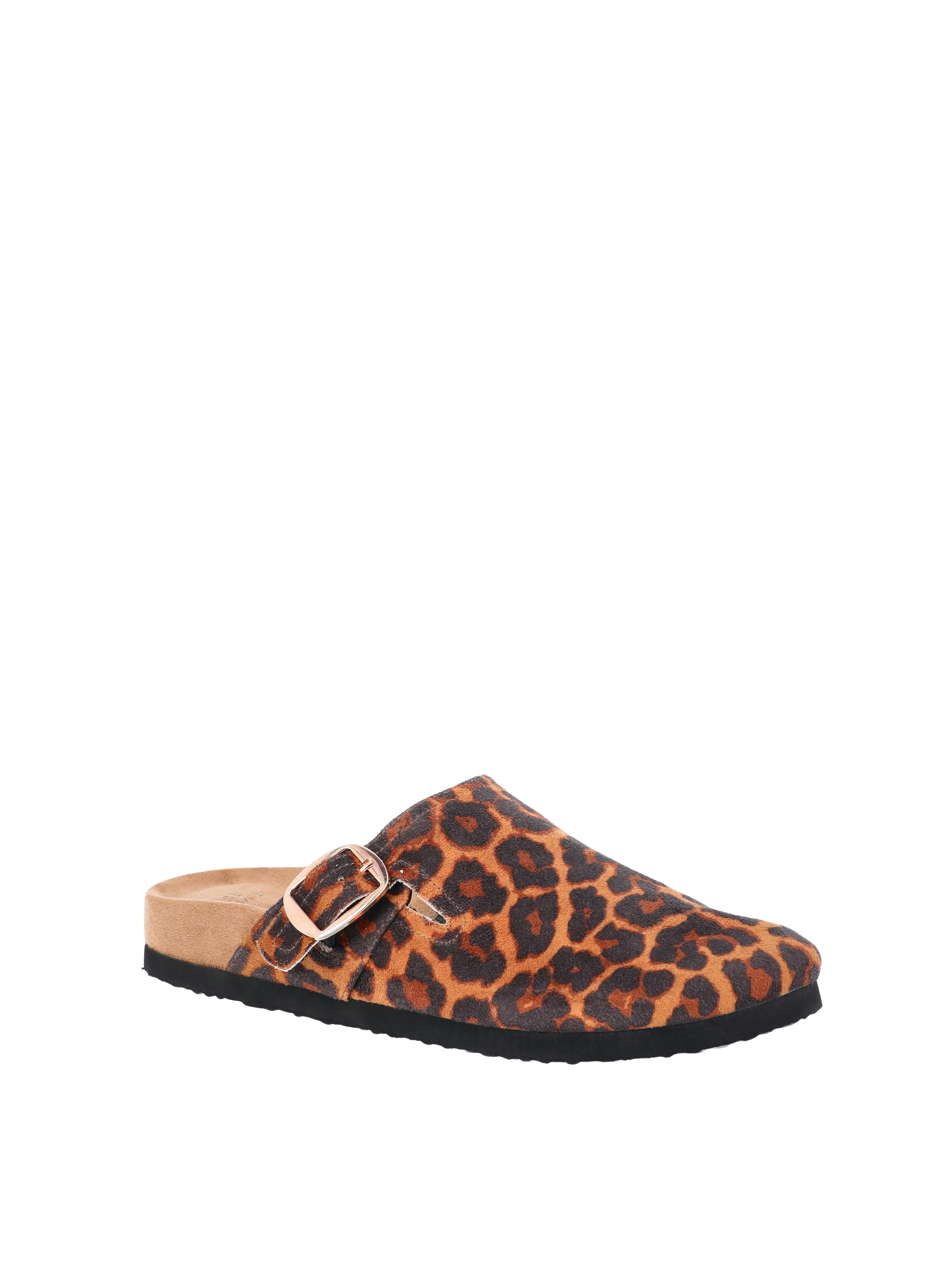 Time and Tru Women's Buckle Clogs, Faux Suede Flat Slip-On Shoes with ...