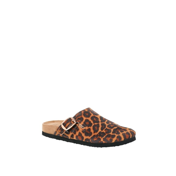 Time and Tru Women's Buckle Clogs Flat Faux Suede Slip-On Casual Shoes ...