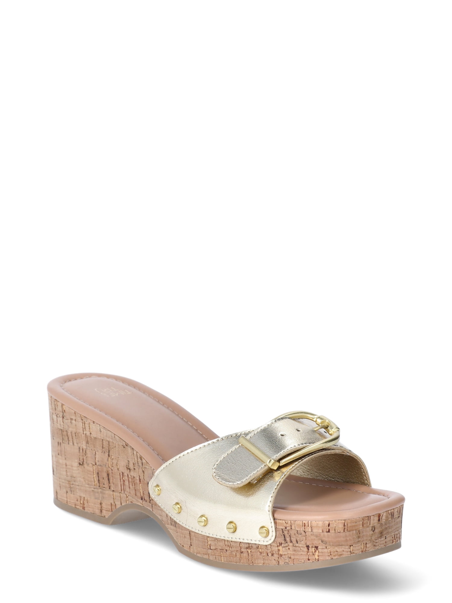 Time and Tru Women's Buckle Cork Platform Sandals - Walmart.com