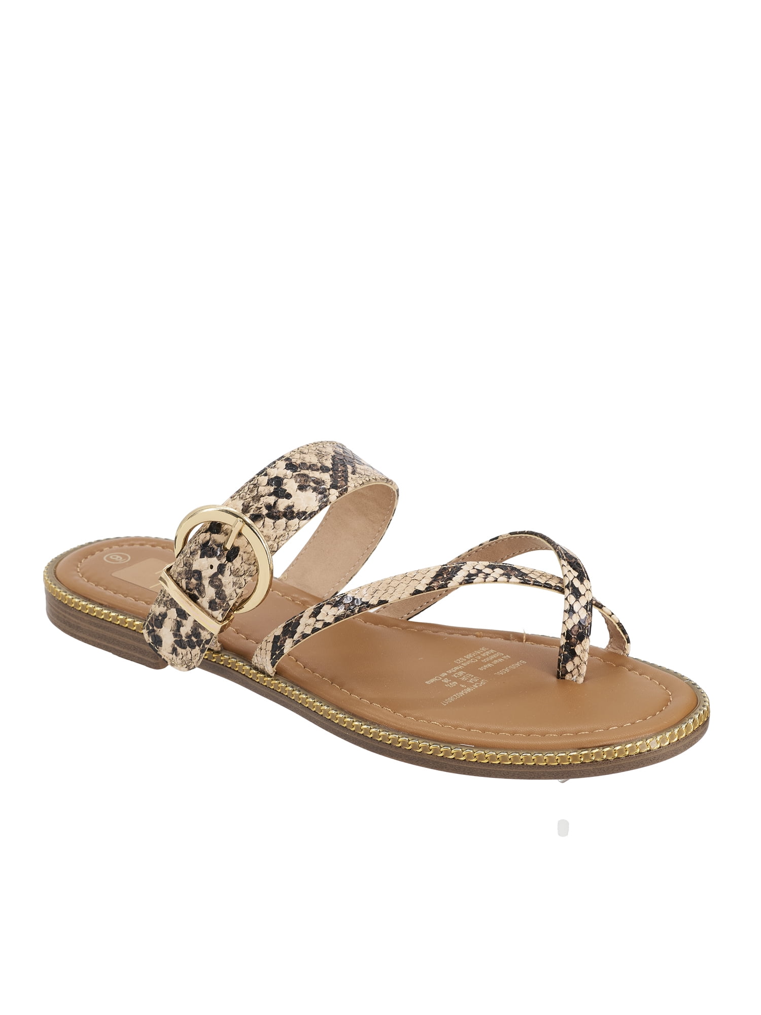 Time And Tru Womens Buckle Toe Loop Sandals